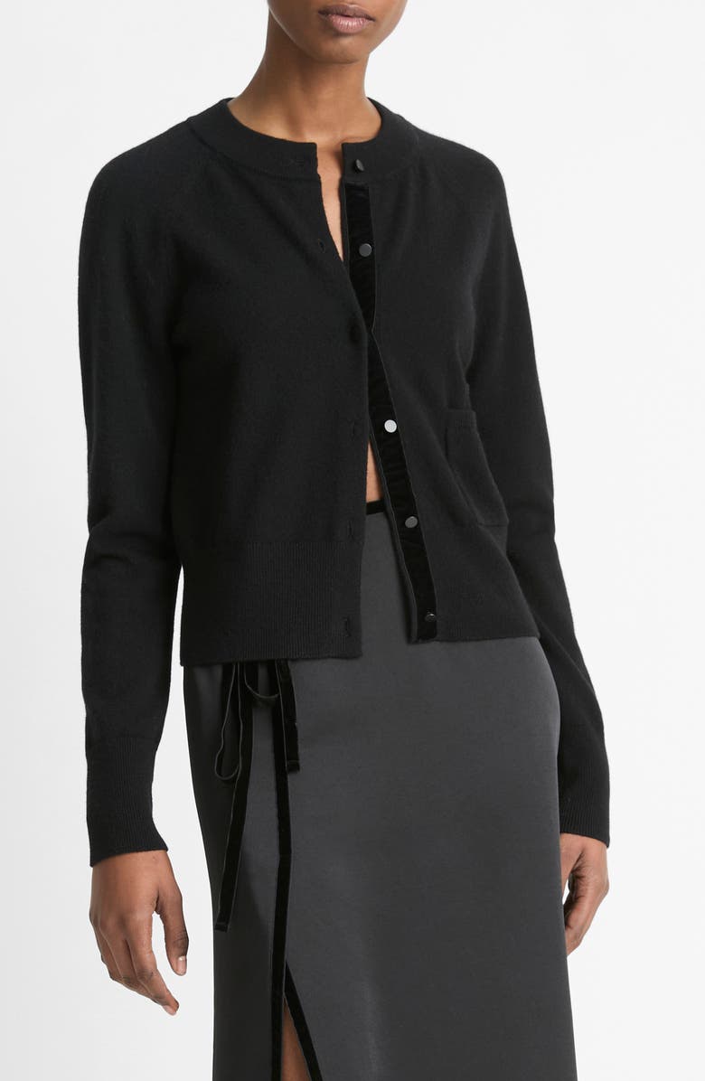 Vince Velvet Trim Wool & Cashmere Cardigan | Nordstromrack