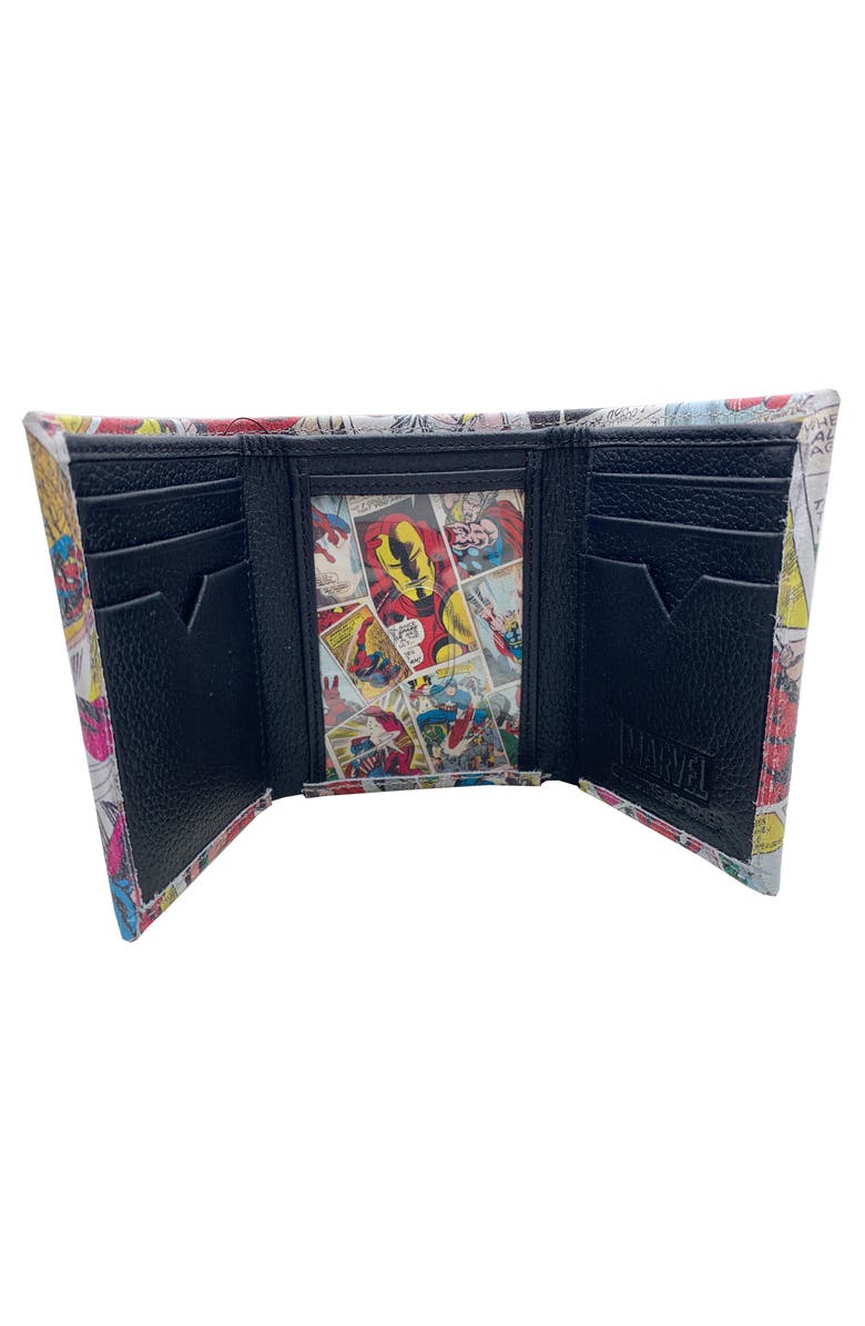 Marvel Comic Strips Leather Trifold Wallet | Nordstromrack