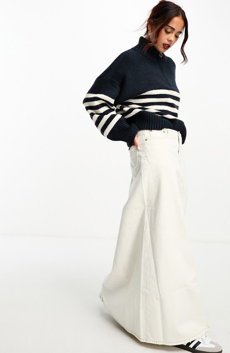 ASOS DESIGN Stripe Quarter Zip Sweater | Nordstromrack