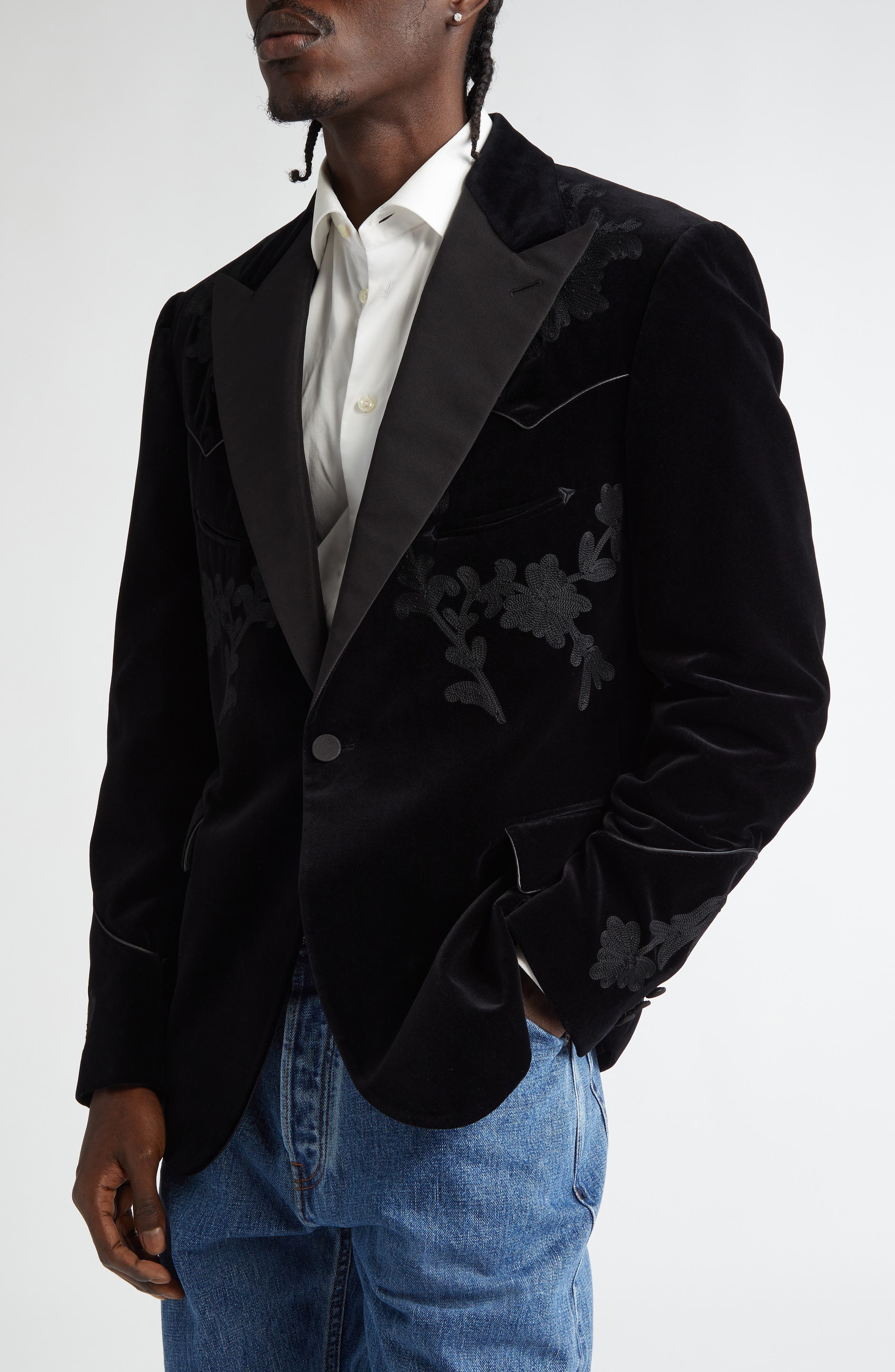 Embroidered Velvet Western Tuxedo Jacket (Men) | Nordstrom