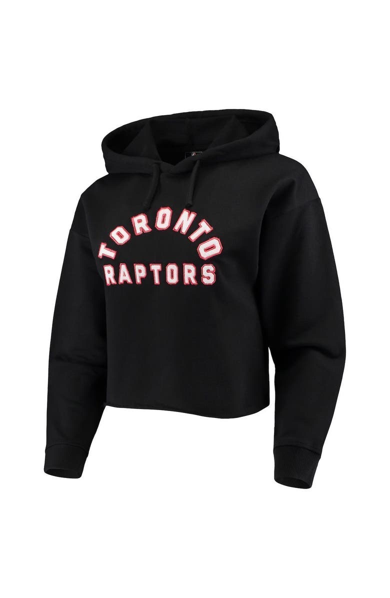 FISLL Women's FISLL Black Toronto Raptors Logo Cropped Pullover Hoodie ...