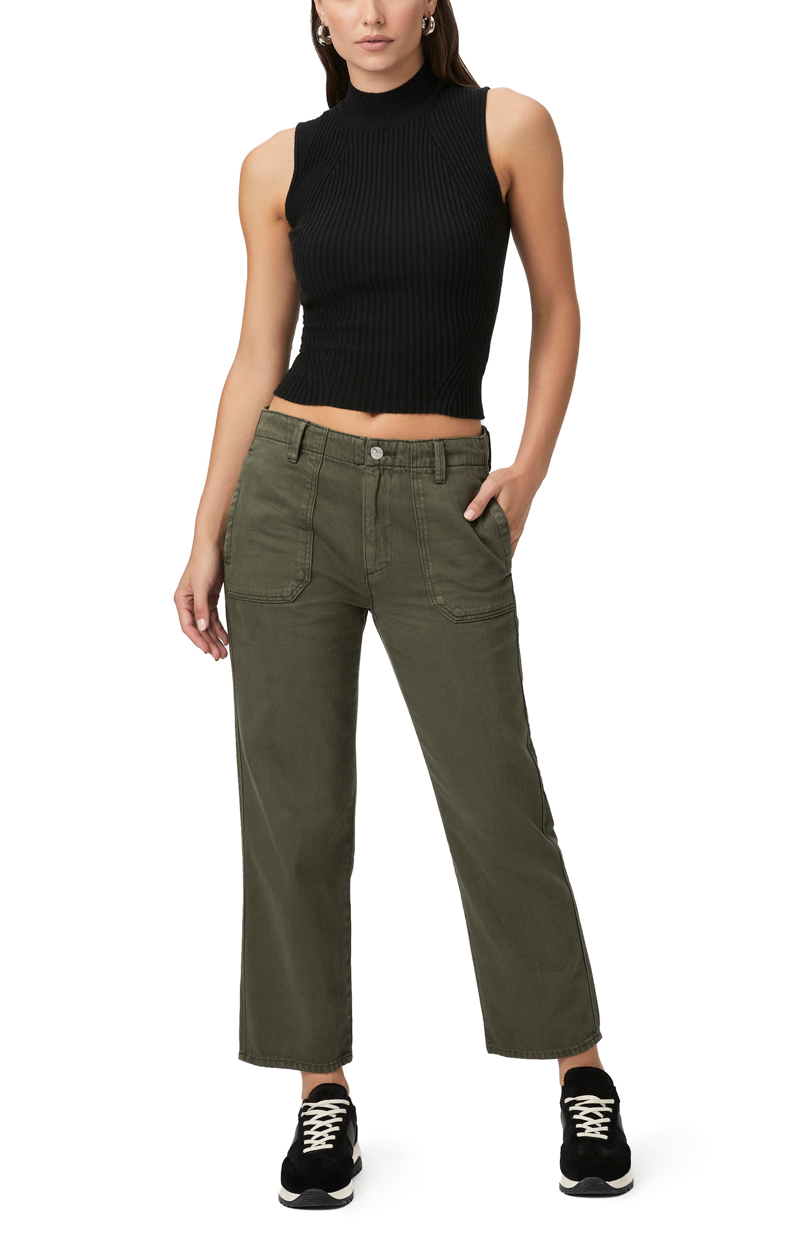 PAIGE Kirby Button Fly Crop Flare Jeans | Nordstromrack