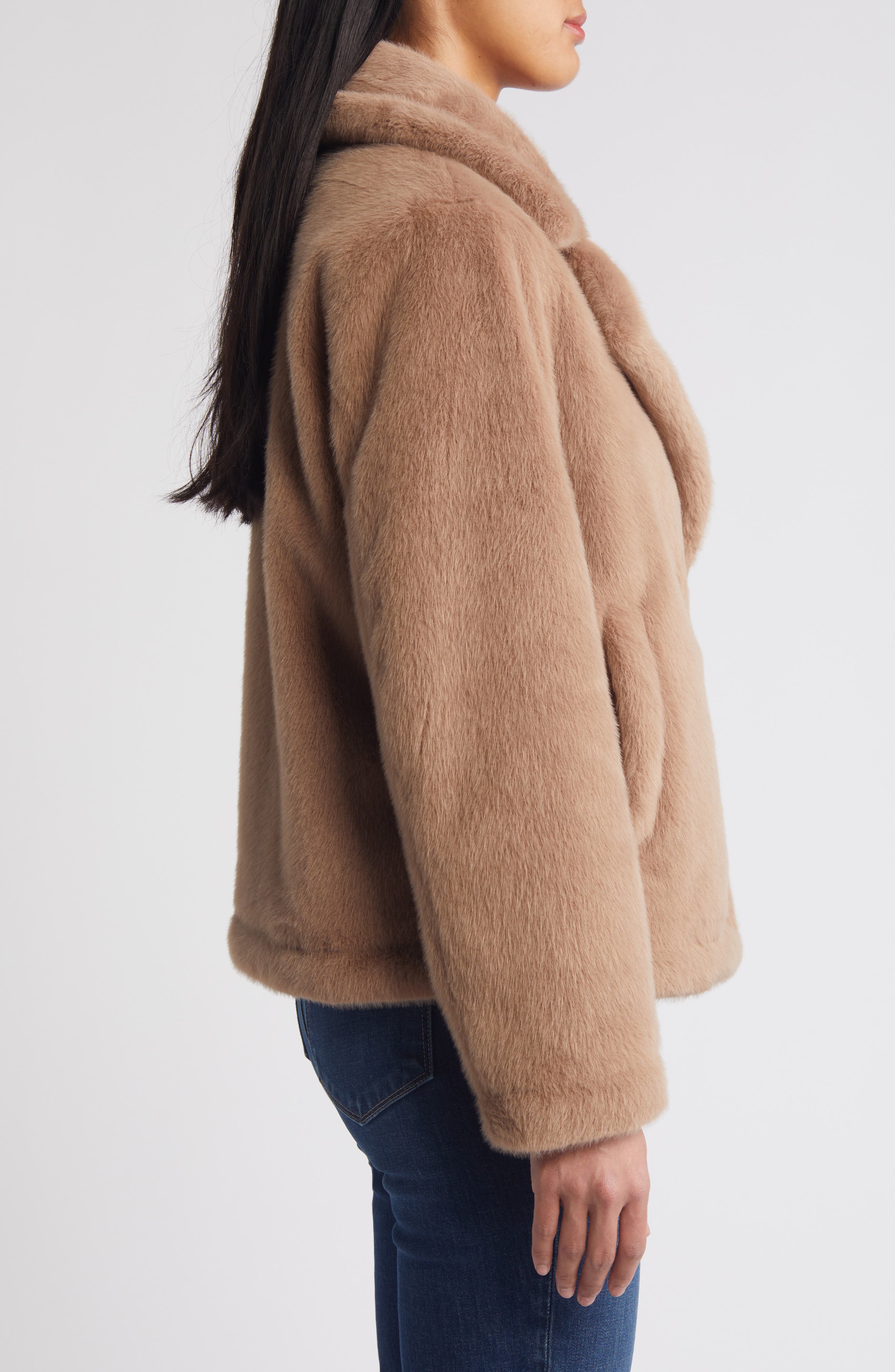 Sam Edelman Notched Lapel Faux Fur Jacket | Nordstromrack
