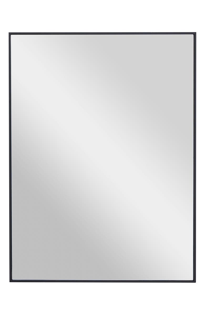 VIVIAN LUNE HOME Black Wood Rectangle Shaped Wall Mirror with Thin ...