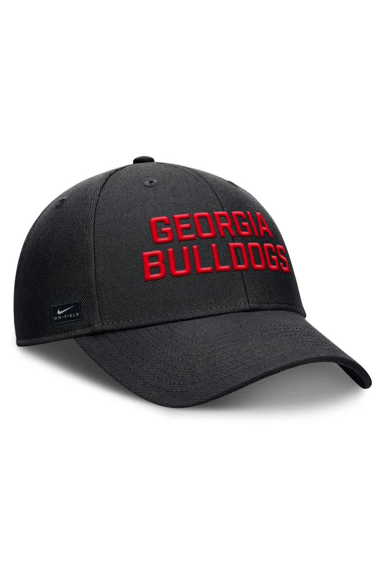 Nike Men's Nike Black Georgia Bulldogs Rise Practice Adjustable Hat ...