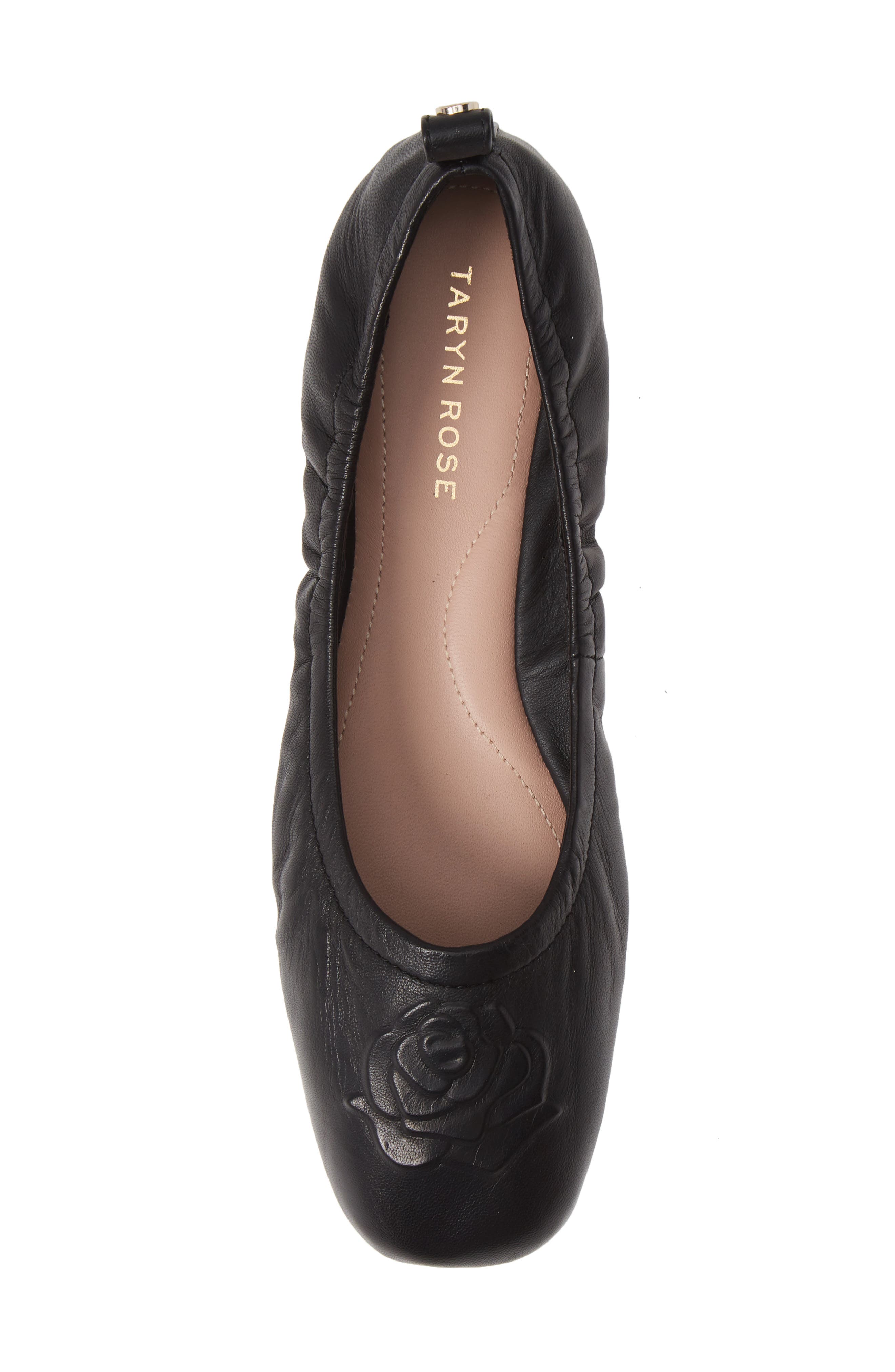 Taryn Rose Rosalie Water Resistant Rose Embossed Ballet Flat (Women ...