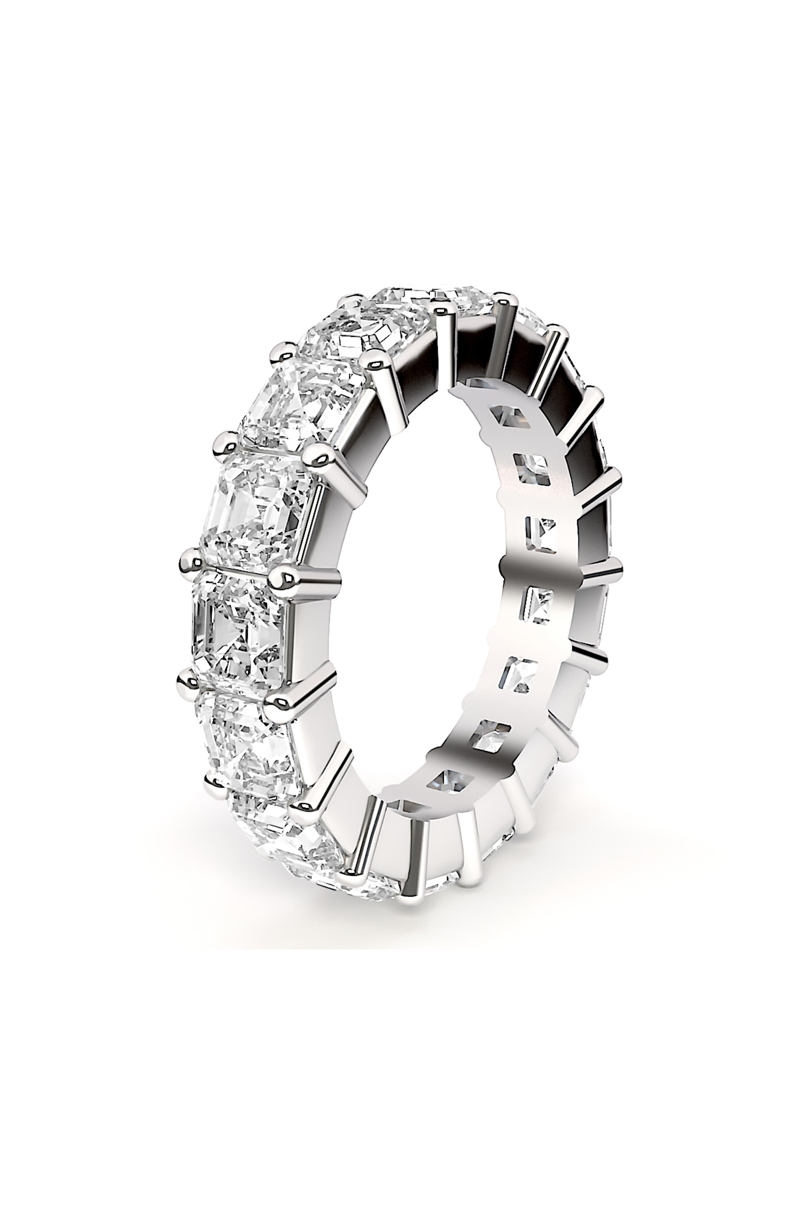 HauteCarat Asscher Cut Lab Created Diamond Eternity Band Ring | Nordstrom