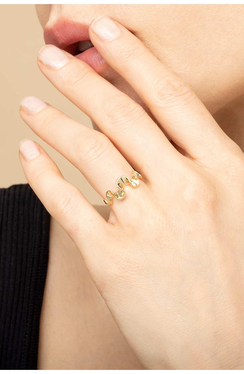 Oradina 14K Solid Gold Stack Ribbon Ring | Nordstrom