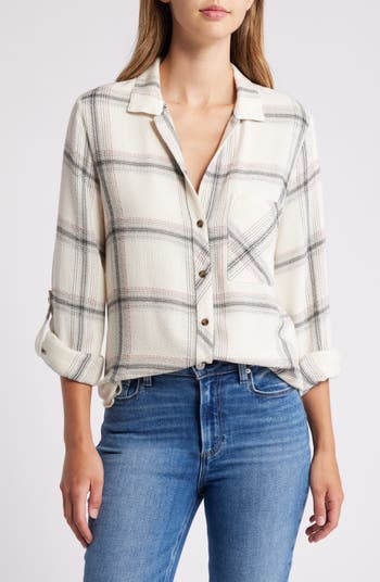 Hatley Lila Plaid Button-Up Shirt | Nordstrom