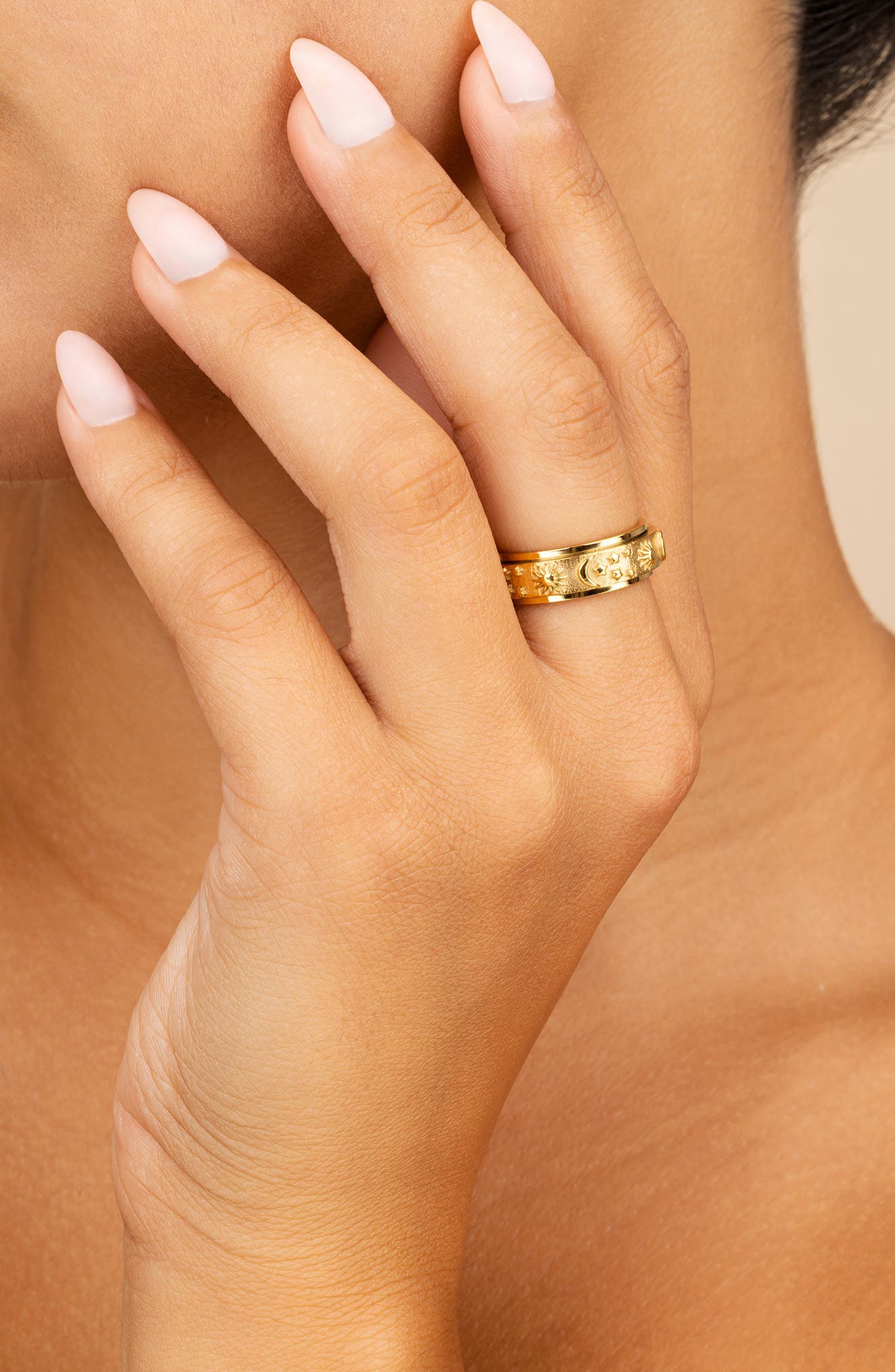 Sterling Forever Sun & Moon Celestial Spinner Ring | Nordstromrack