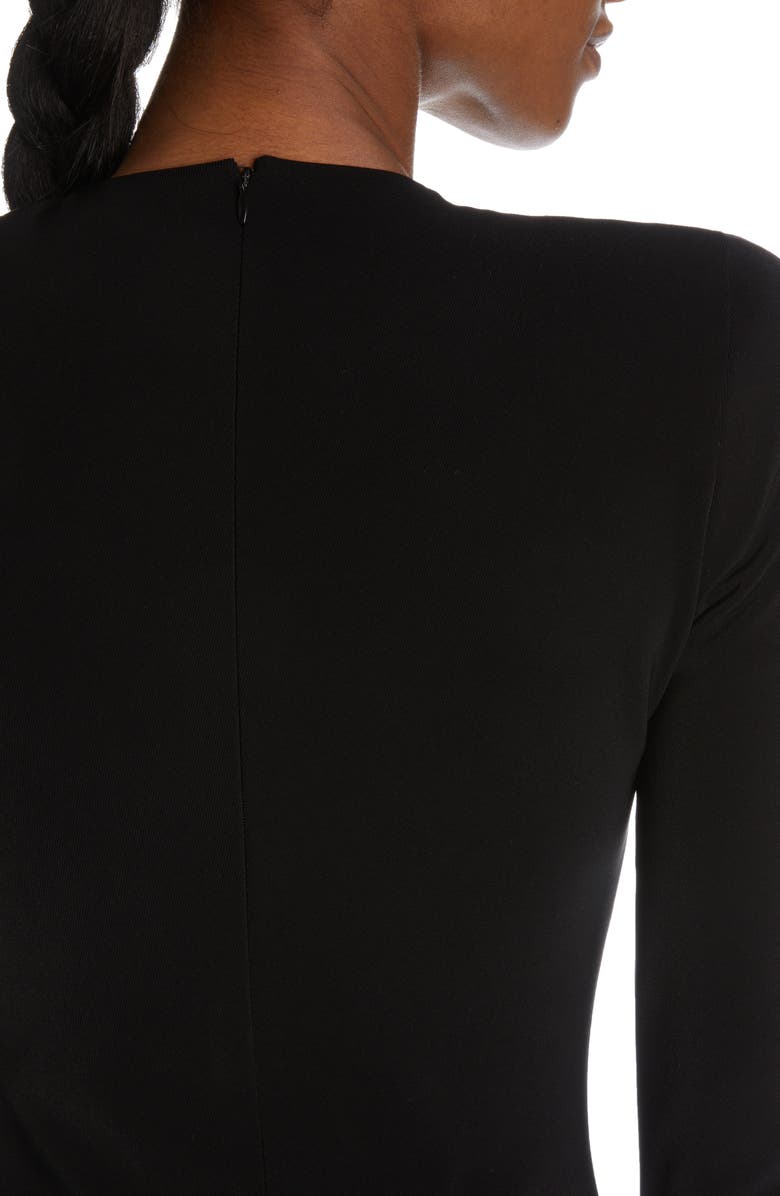 Balenciaga Long Sleeve Stretch Twill Crepe Midi | Nordstrom
