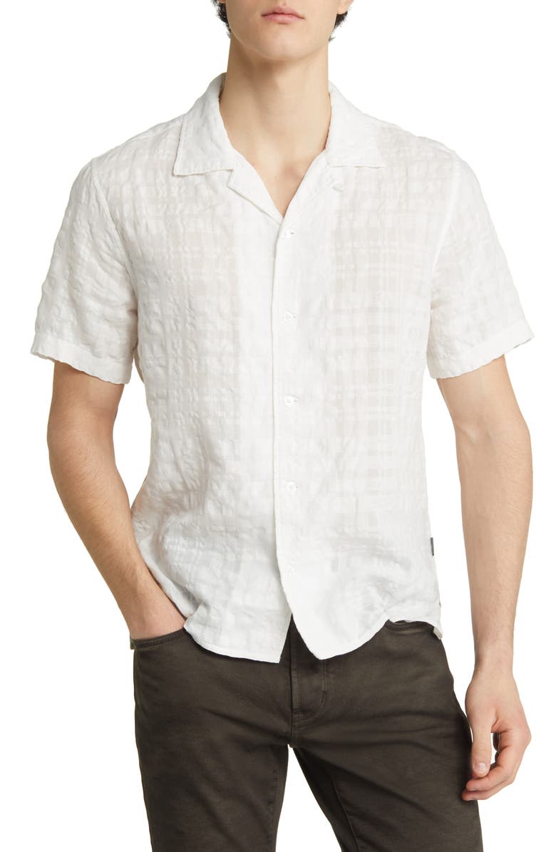 John Varvatos Danny Linen & Cotton Short Sleeve Camp Shirt | Nordstromrack