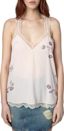 Zadig & Voltaire Chou Boss Strass Silk Camisole | Nordstrom