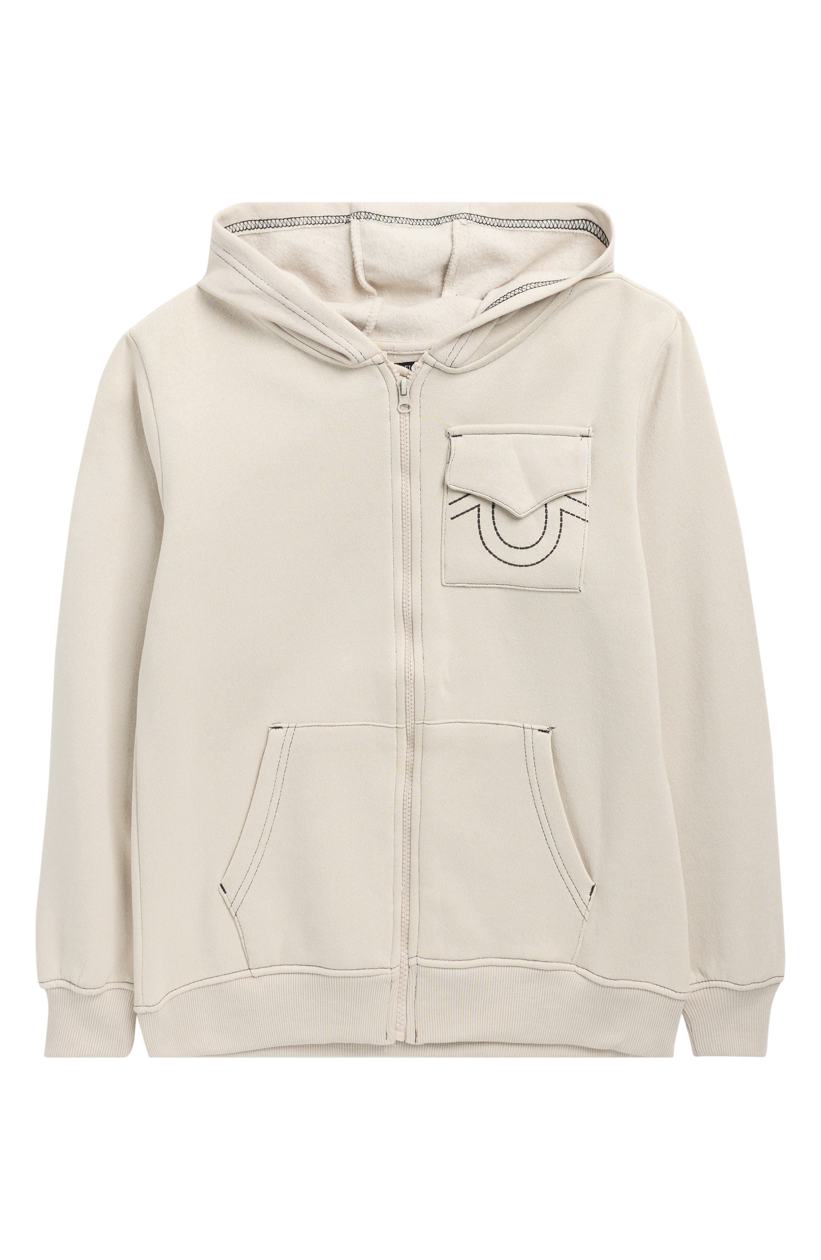 True Religion Kids' Logo Puff Ink Zip-Up Hoodie | Nordstromrack
