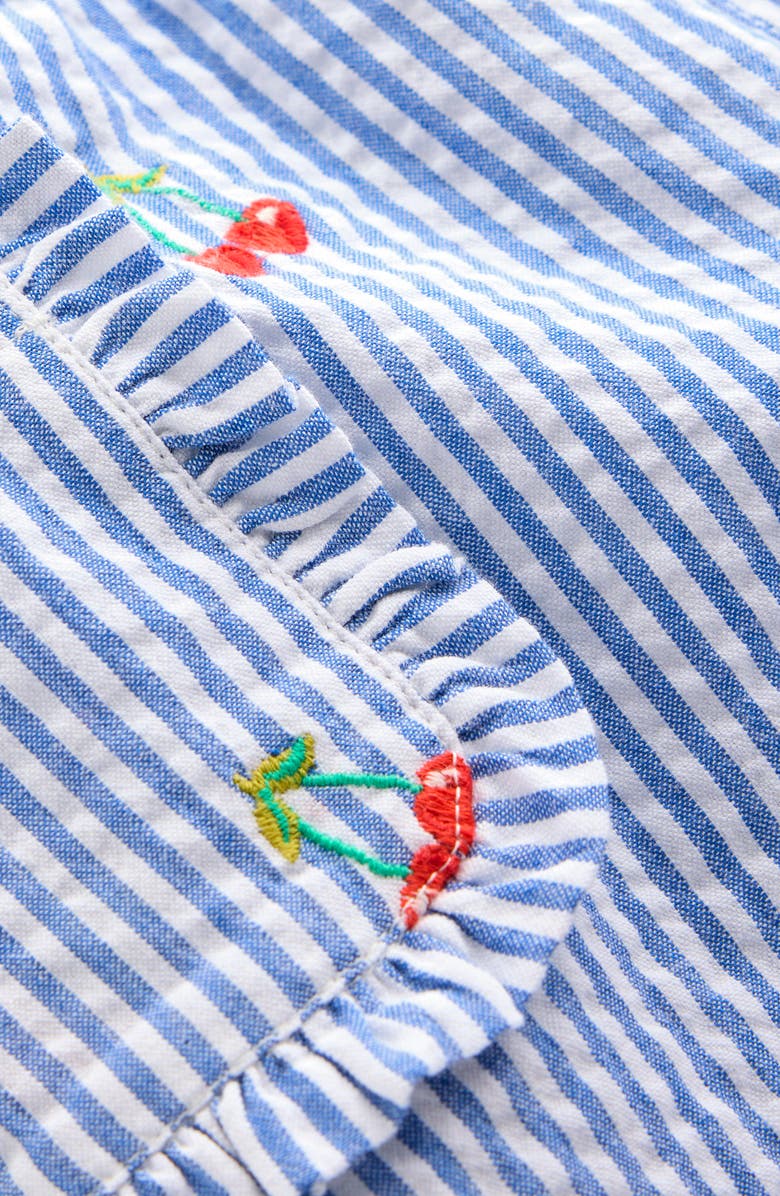 Mini Boden Kids' Stripe Cherry Embroidered Wide Leg Cotton Pants ...