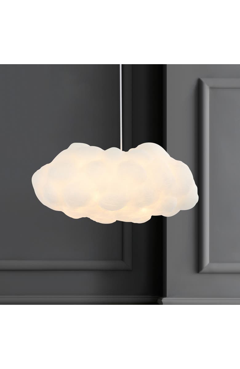 JONATHAN Y Zephyr 2-Light Modern Contemporary Silk LED Cloud Pendant ...