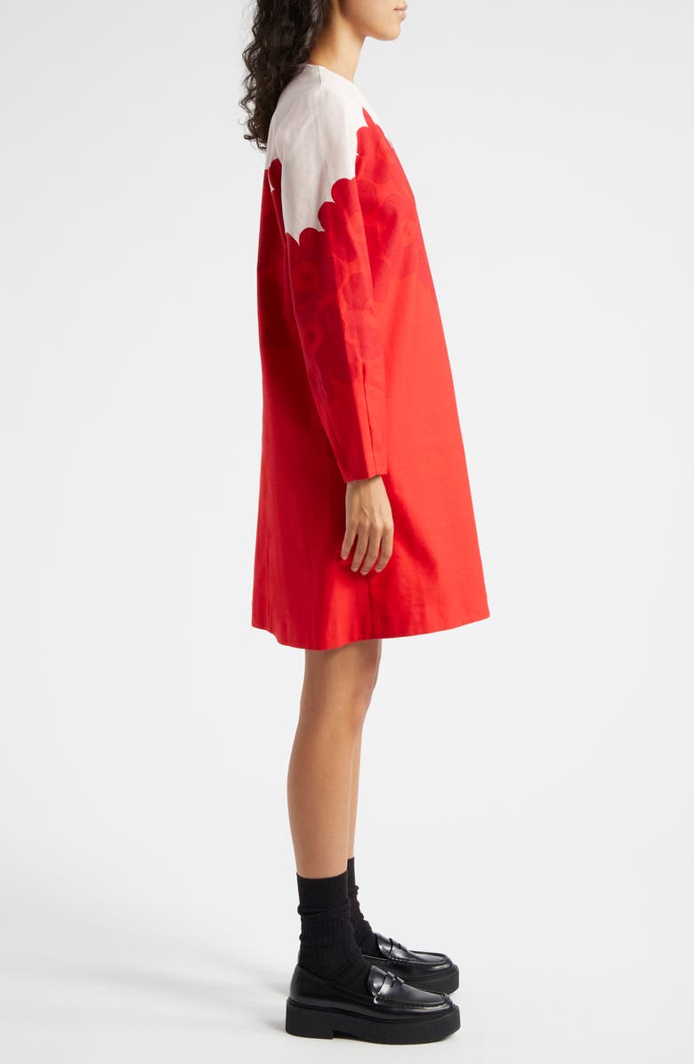 Marimekko Sievä Unikko Long Sleeve Cotton & Linen Dress | Nordstromrack