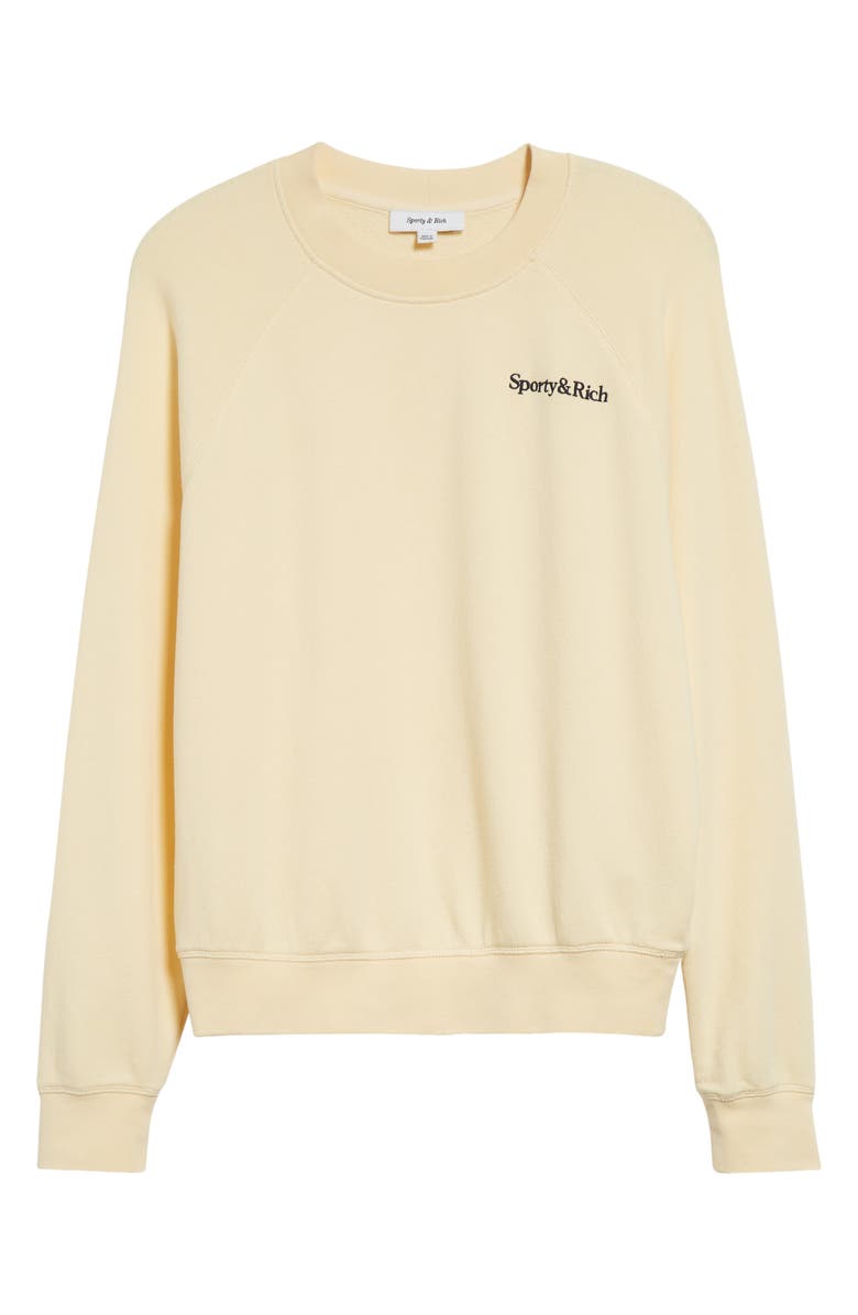Sporty & Rich Embroidered Logo Cotton Graphic Sweatshirt | Nordstromrack