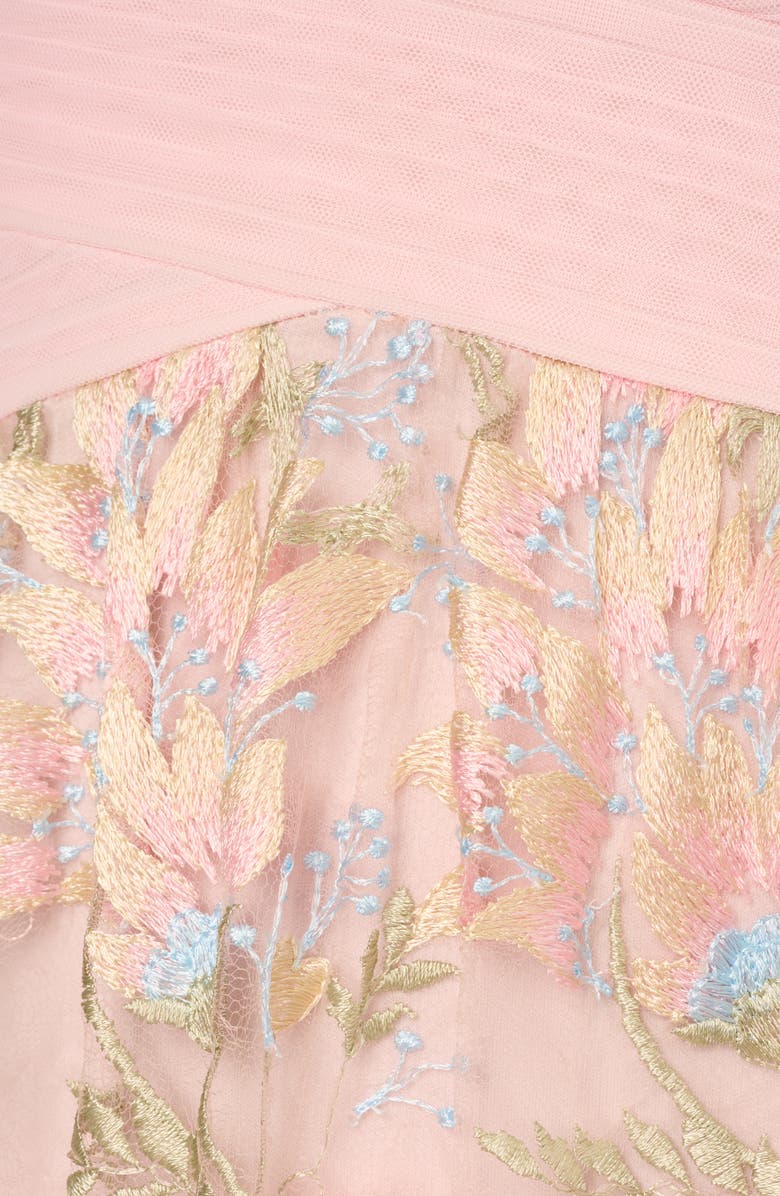 Aidan Mattox by Adrianna Papell Floral Embroidered Mesh Ballgown ...