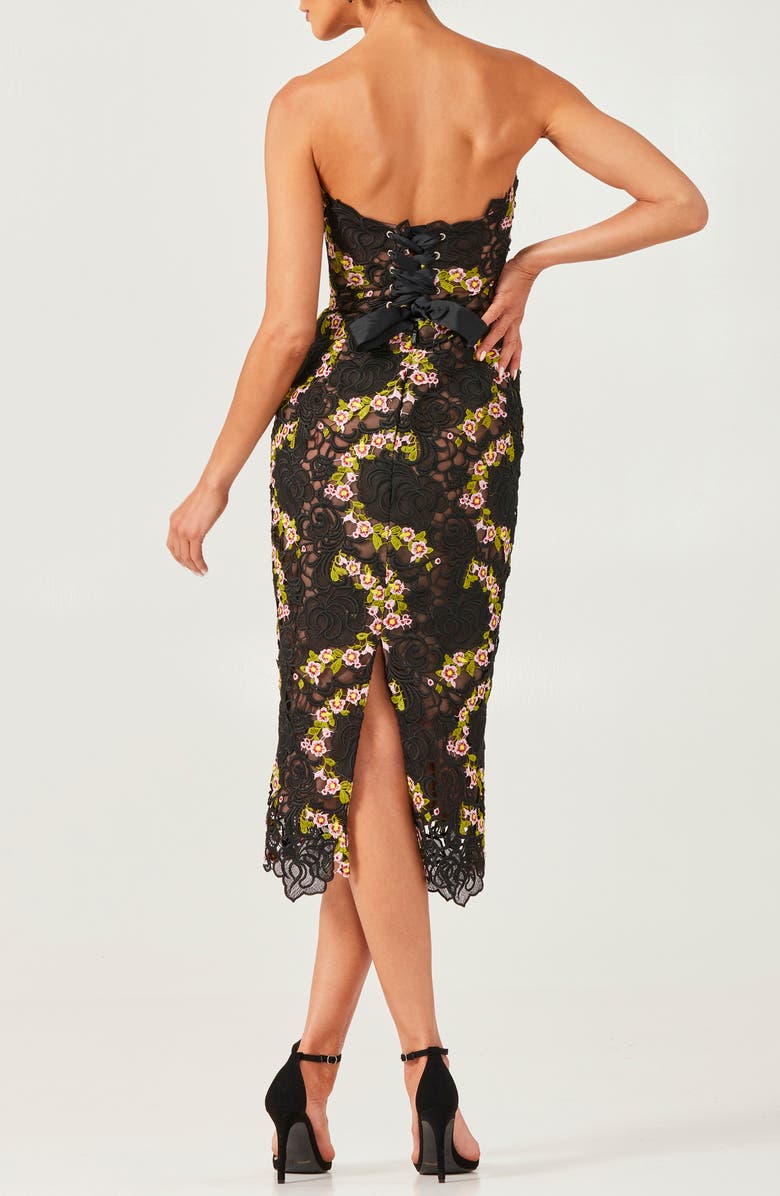 HELSI Cecelia Floral Embroidery & Corded Lace Strapless Cocktail Dress ...