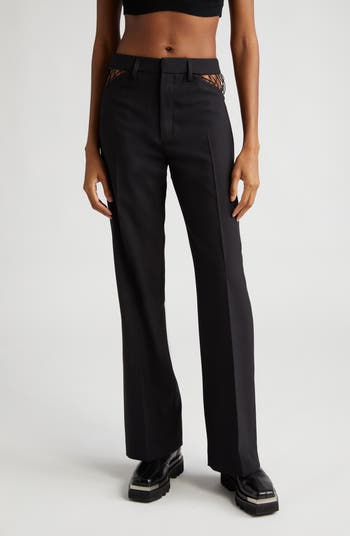 Dion Lee Lace Cutout Wool Picot Pants | Nordstrom