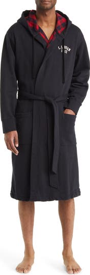 L.L.Bean Rugby Flannel Lined Hooded Robe | Nordstrom