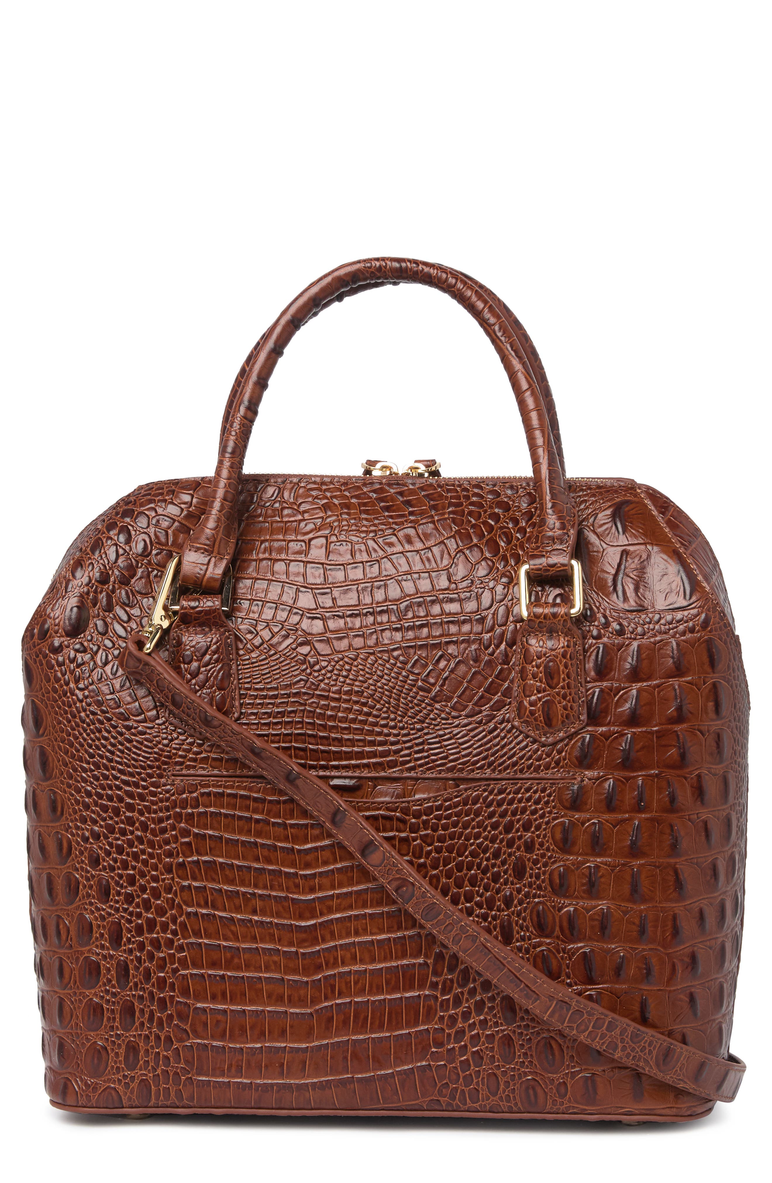 VICENZO LEATHER Grace Croc Embossed Leather Satchel | Nordstromrack