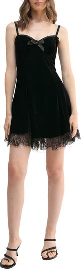 Lush Lace Trim Velvet Dress | Nordstromrack