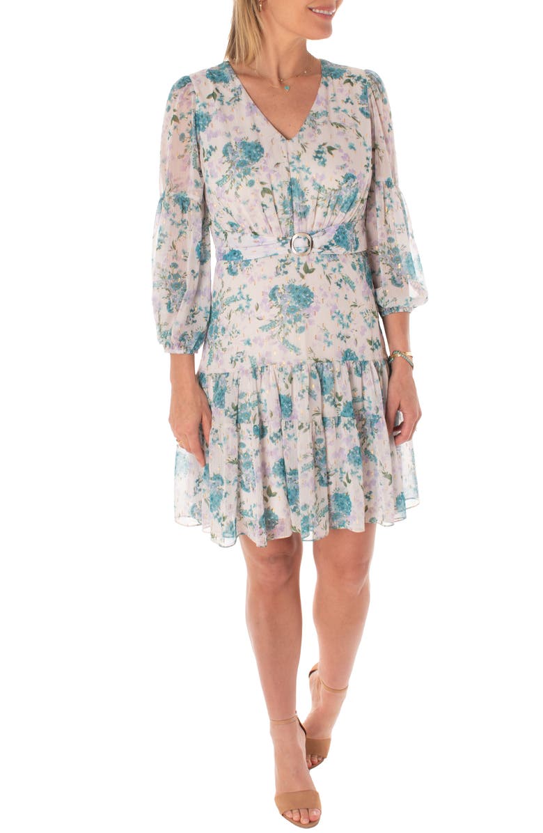 Taylor Dresses Long Sleeve V-Neck Elastic Waist Dress | Nordstromrack