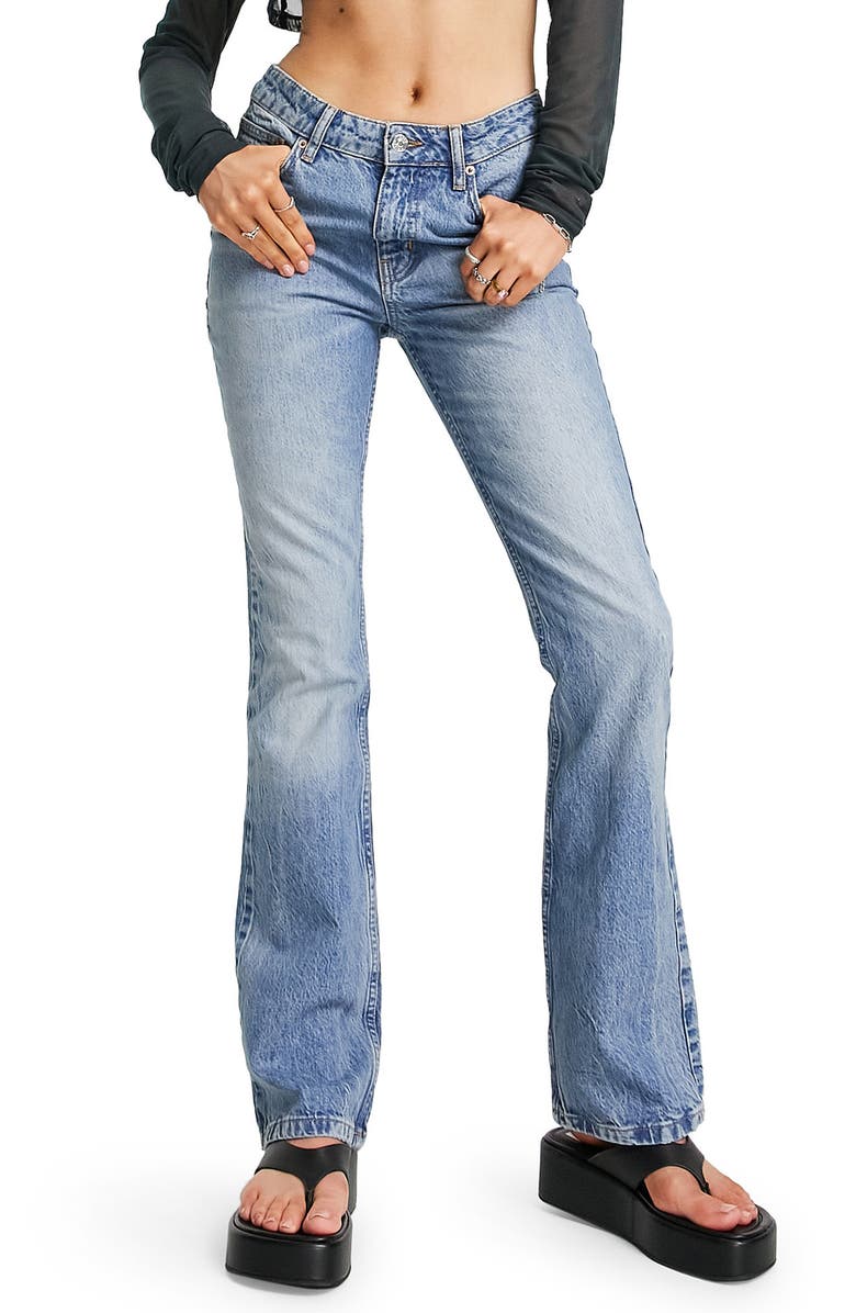 ASOS DESIGN High Waist Organic Cotton Blend Flare Leg Jeans | Nordstromrack