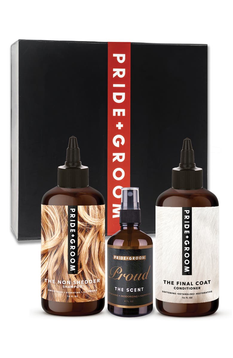 PRIDE+GROOM The Non Shedder Dog Grooming Gift Set | Nordstrom