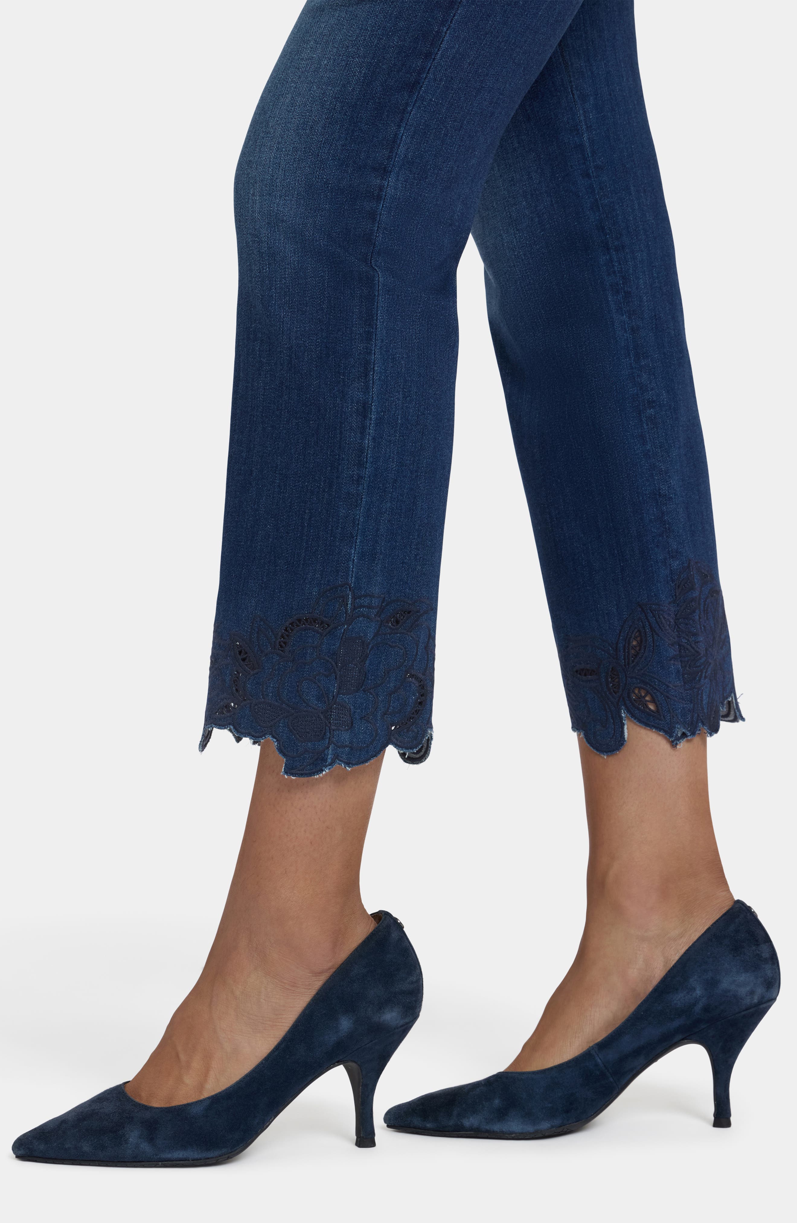NYDJ Marilyn Embroidered Ankle Straight Leg Jeans | Nordstromrack