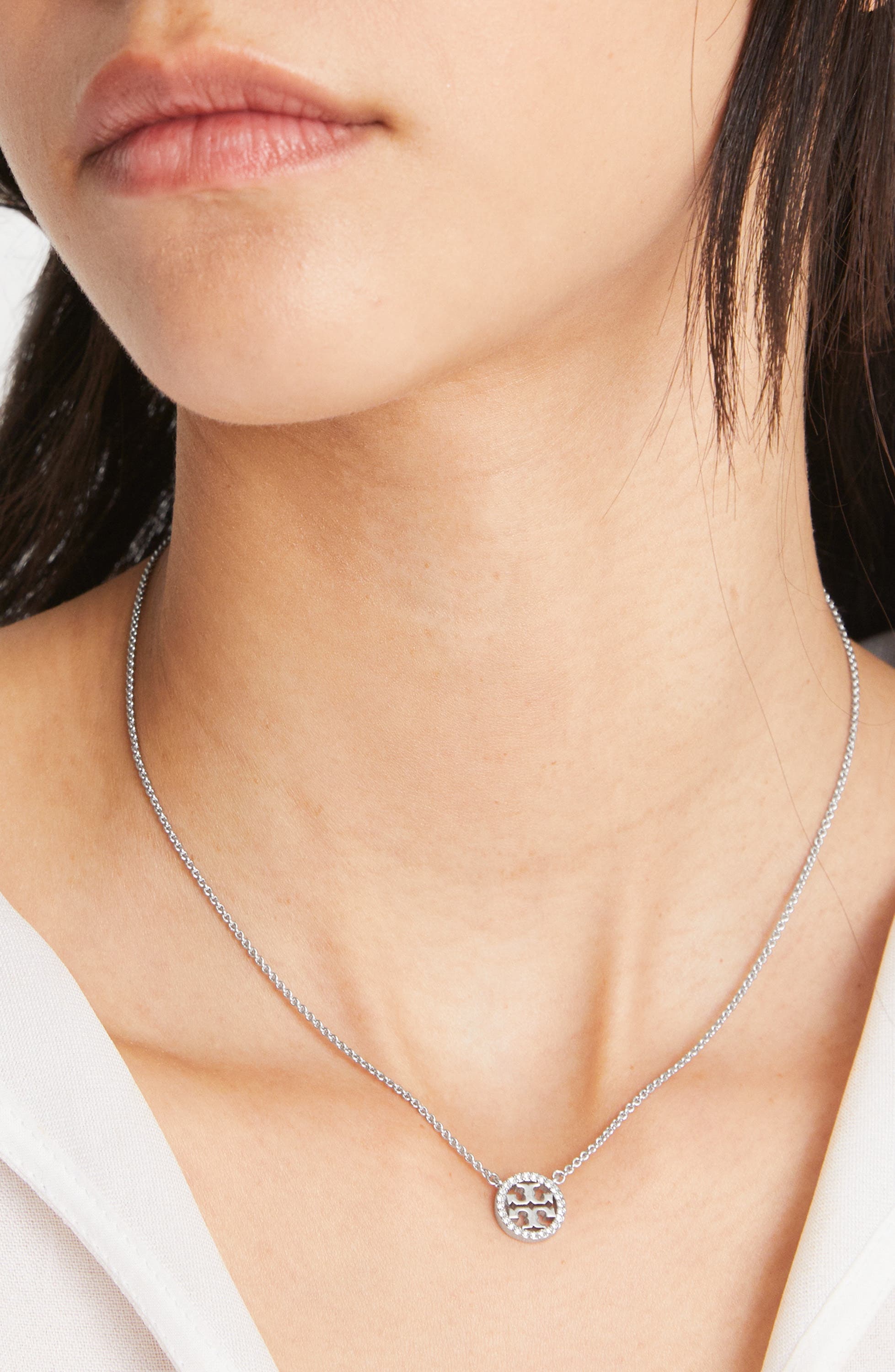 Tory Burch Icon Pavé Pendant Necklace | Nordstrom