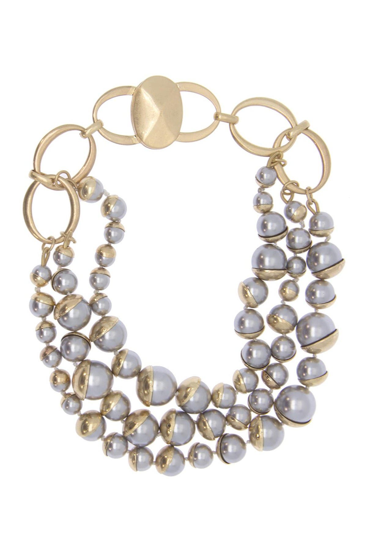 SAACHI Half Moon Imitation Pearl Cluster Statement Necklace | Nordstromrack