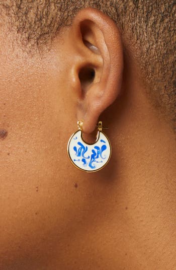 Hana marble blue earrings store