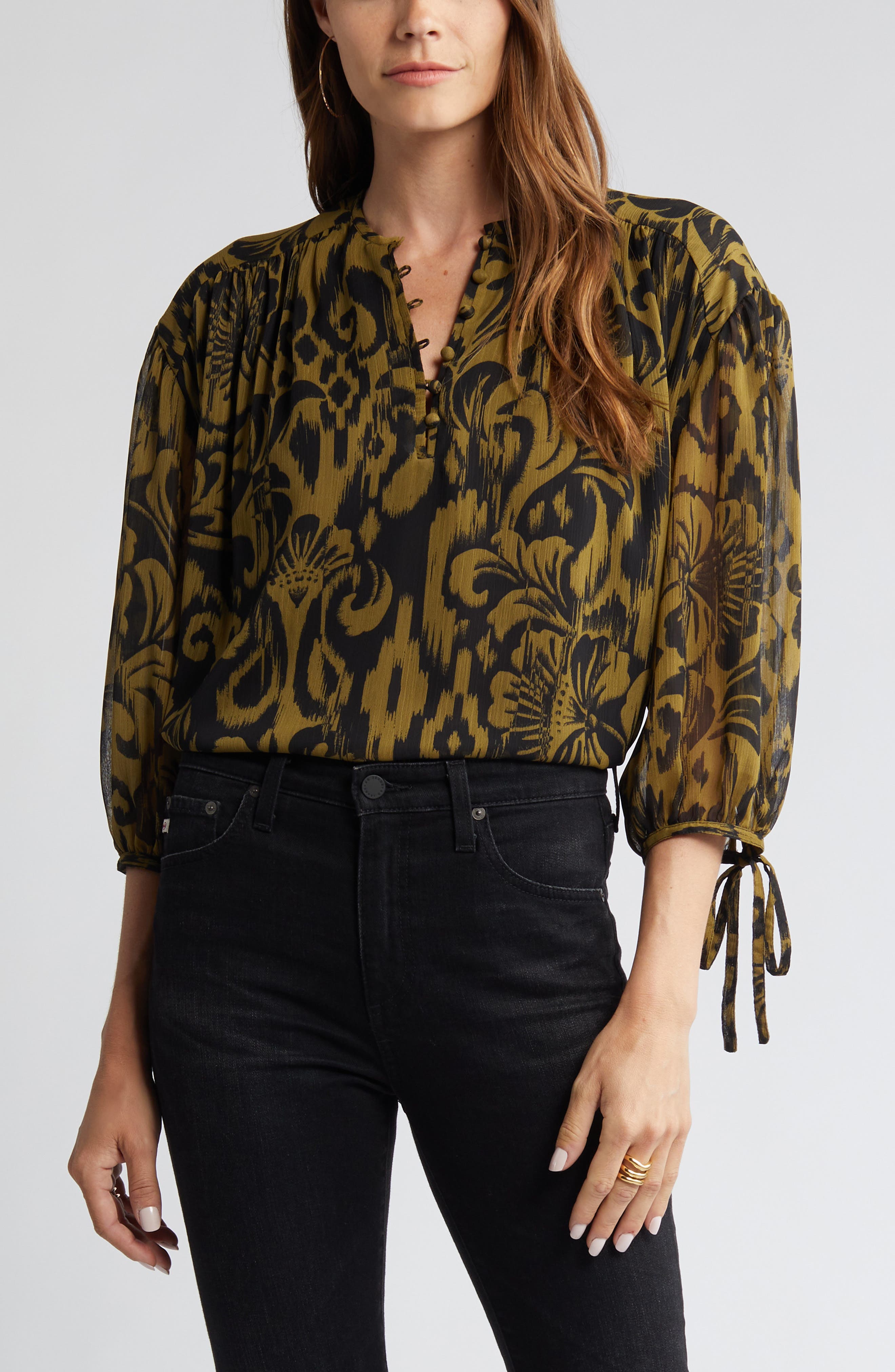 1.STATE Print Pintuck Blouse | Nordstromrack
