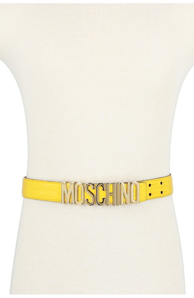 Moschino Thick Snake Embossed Leather Logo Belt | Nordstromrack