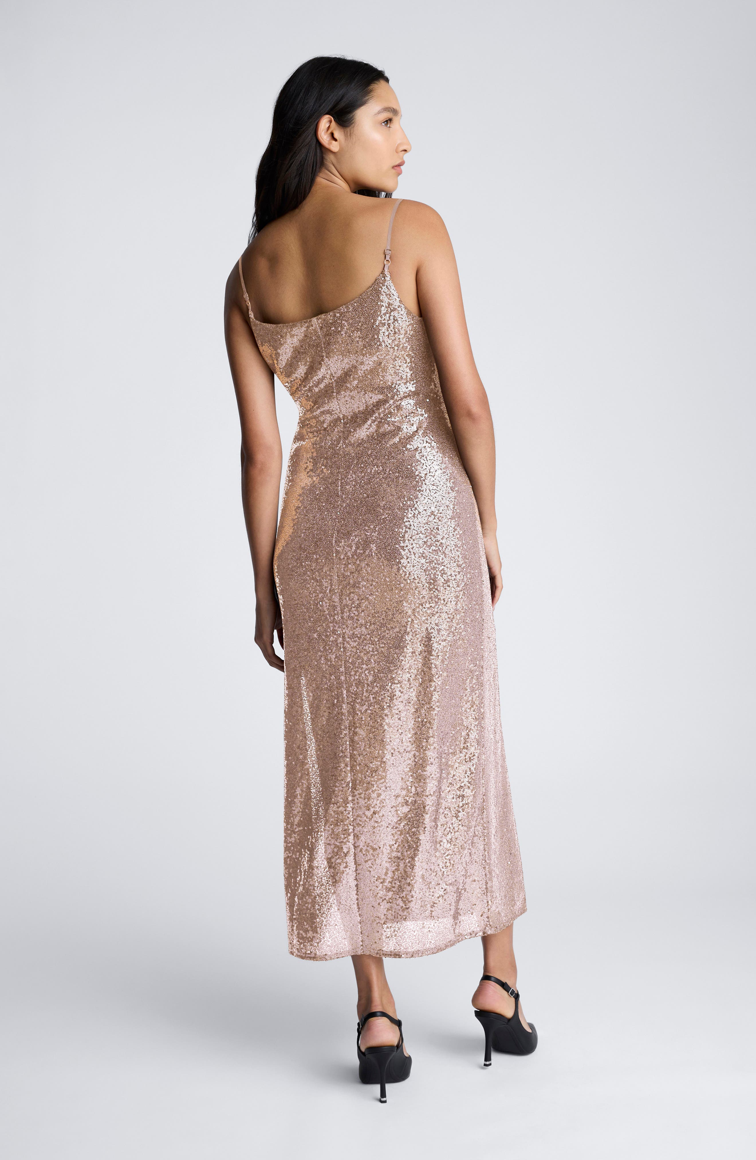 Kenneth Cole Sequin Cowl Neck Midi Slipdress | Nordstromrack