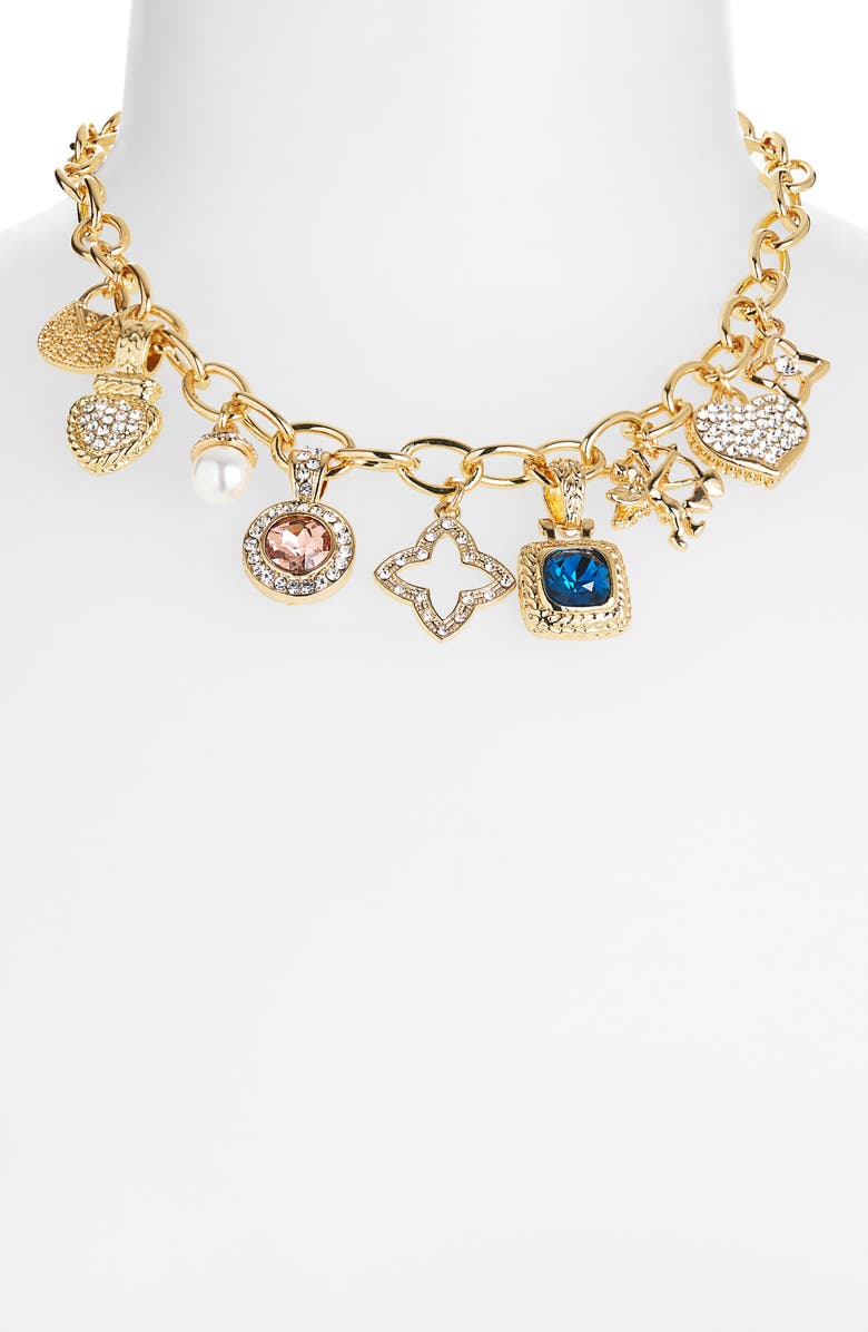 Cara Faux Pearl & Crystal Charm Necklace | Nordstromrack