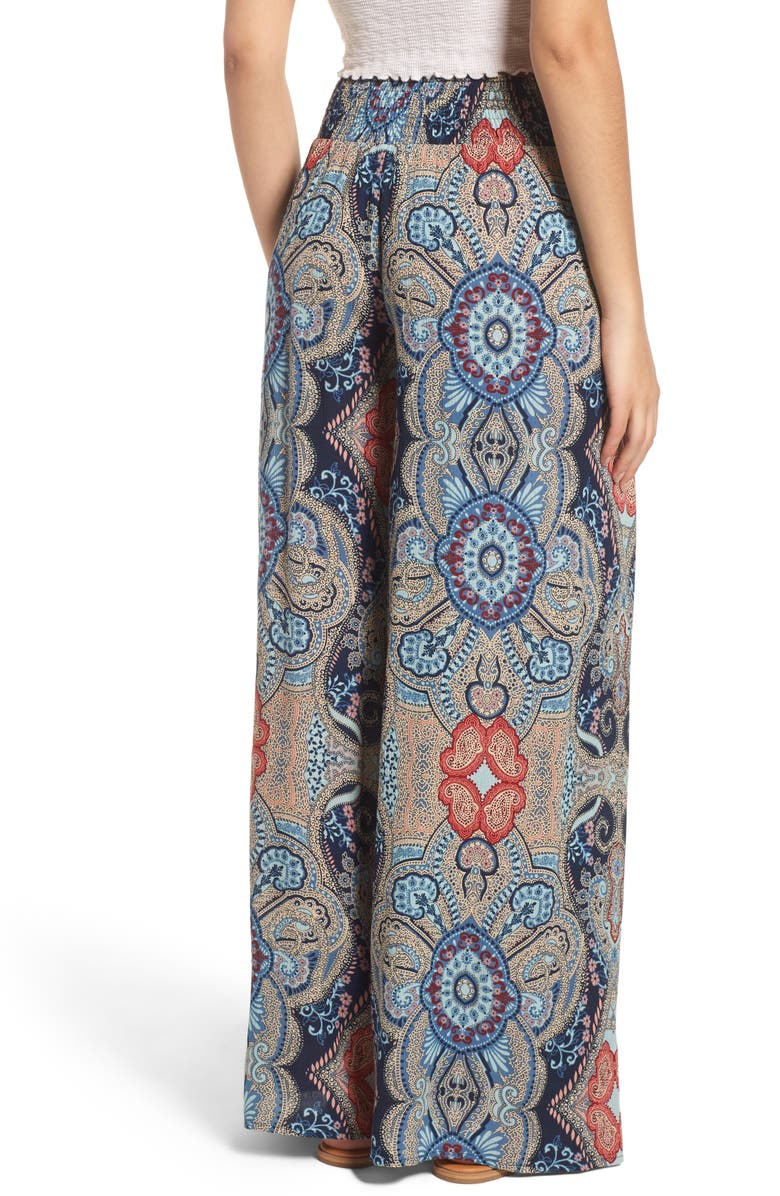 Band of Gypsies Haley Paisley Wide Leg Pants | Nordstrom
