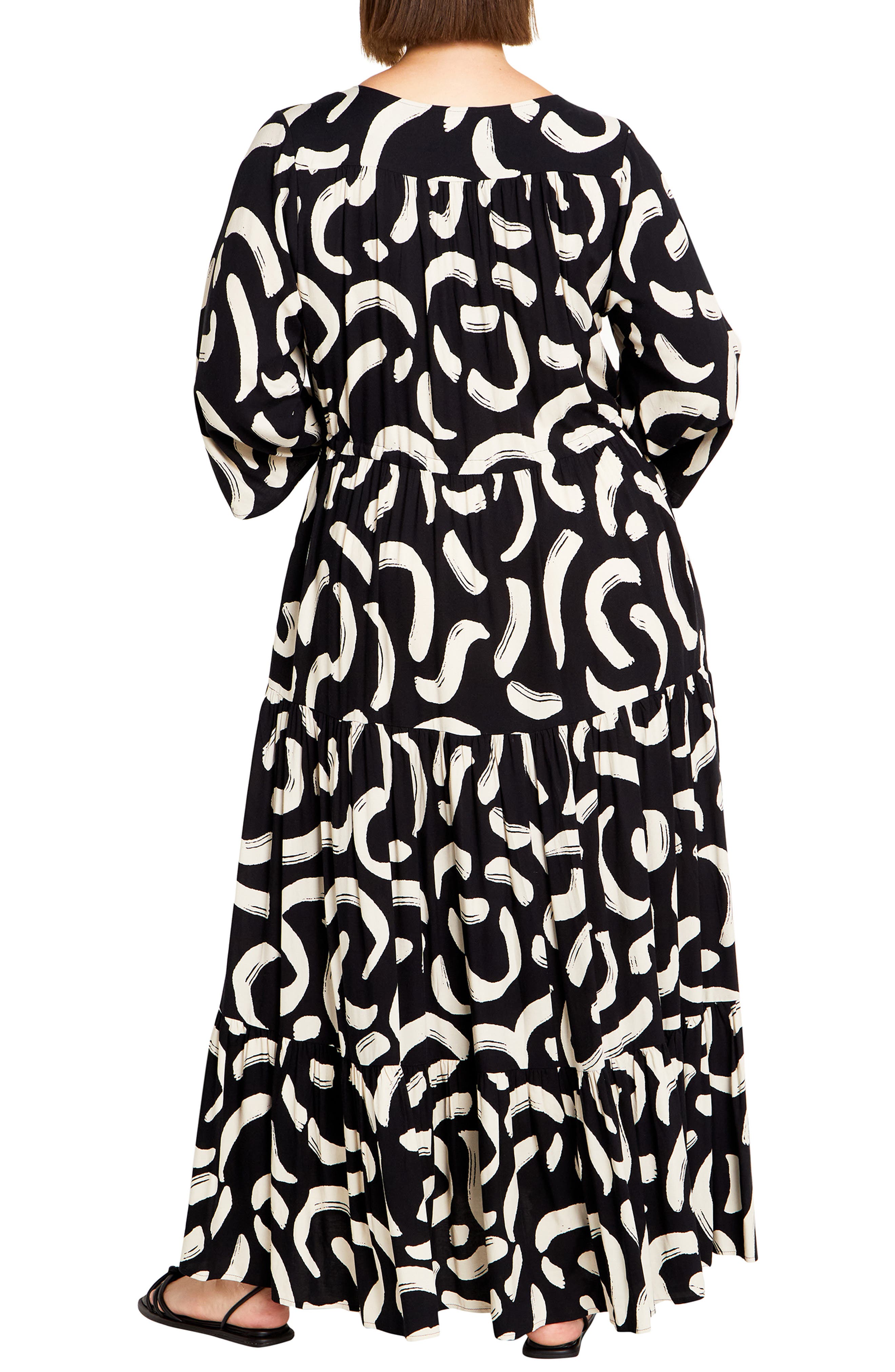 City Chic Endless Sun Floral Tiered Drawstring Waist Maxi Dress ...