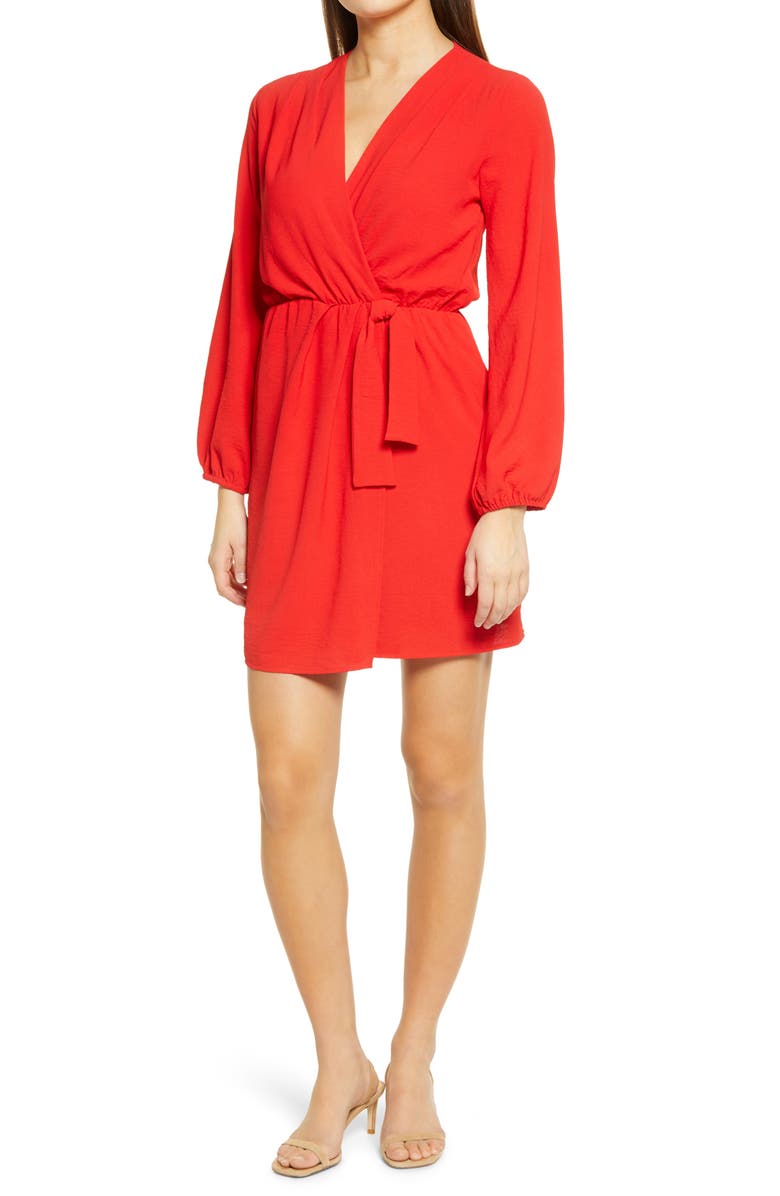 Fraiche by J Faux Wrap Long Sleeve Dress | Nordstromrack