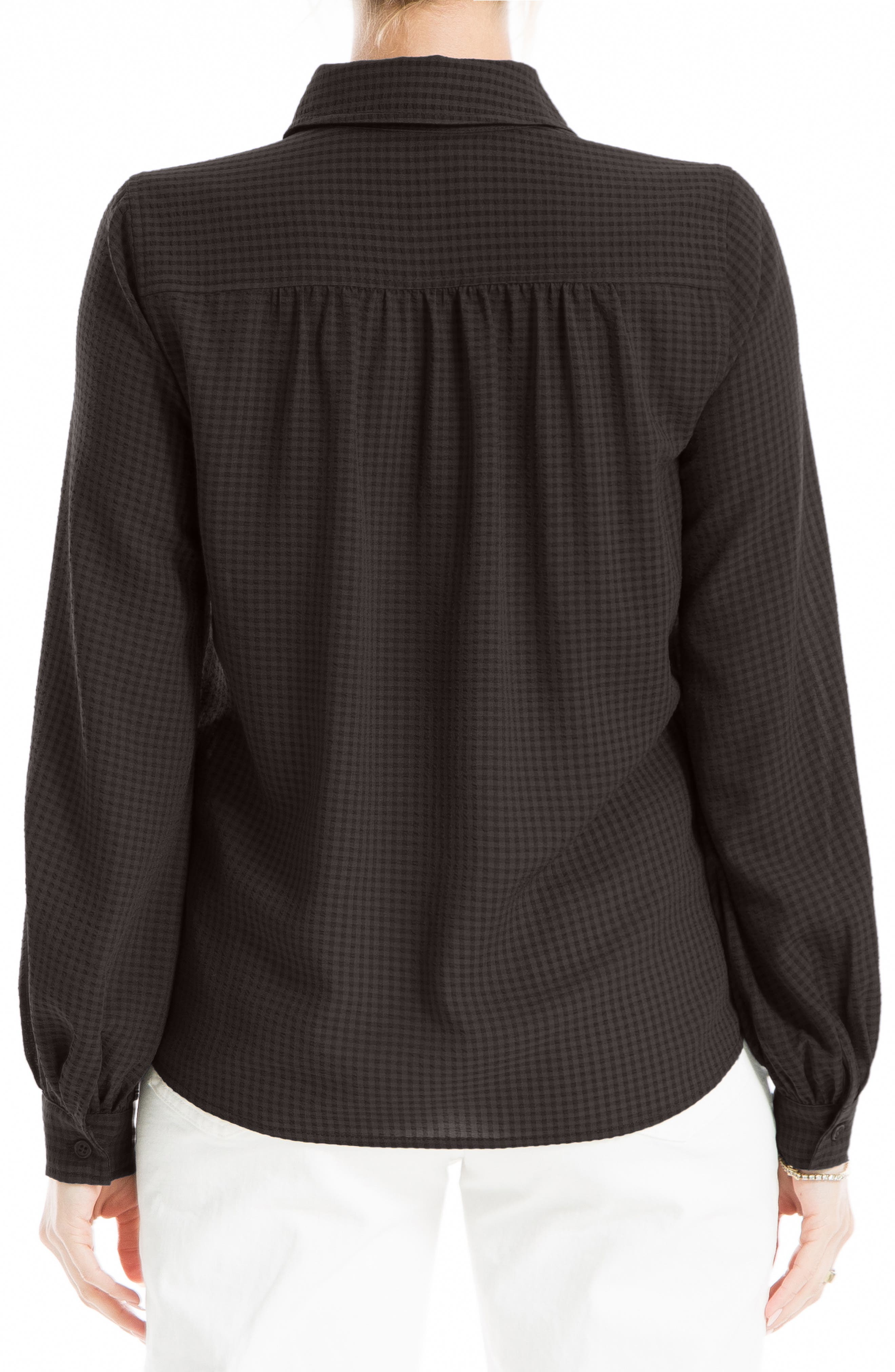 MAX STUDIO Textured Grid Long Sleeve Button-Up Shirt | Nordstromrack