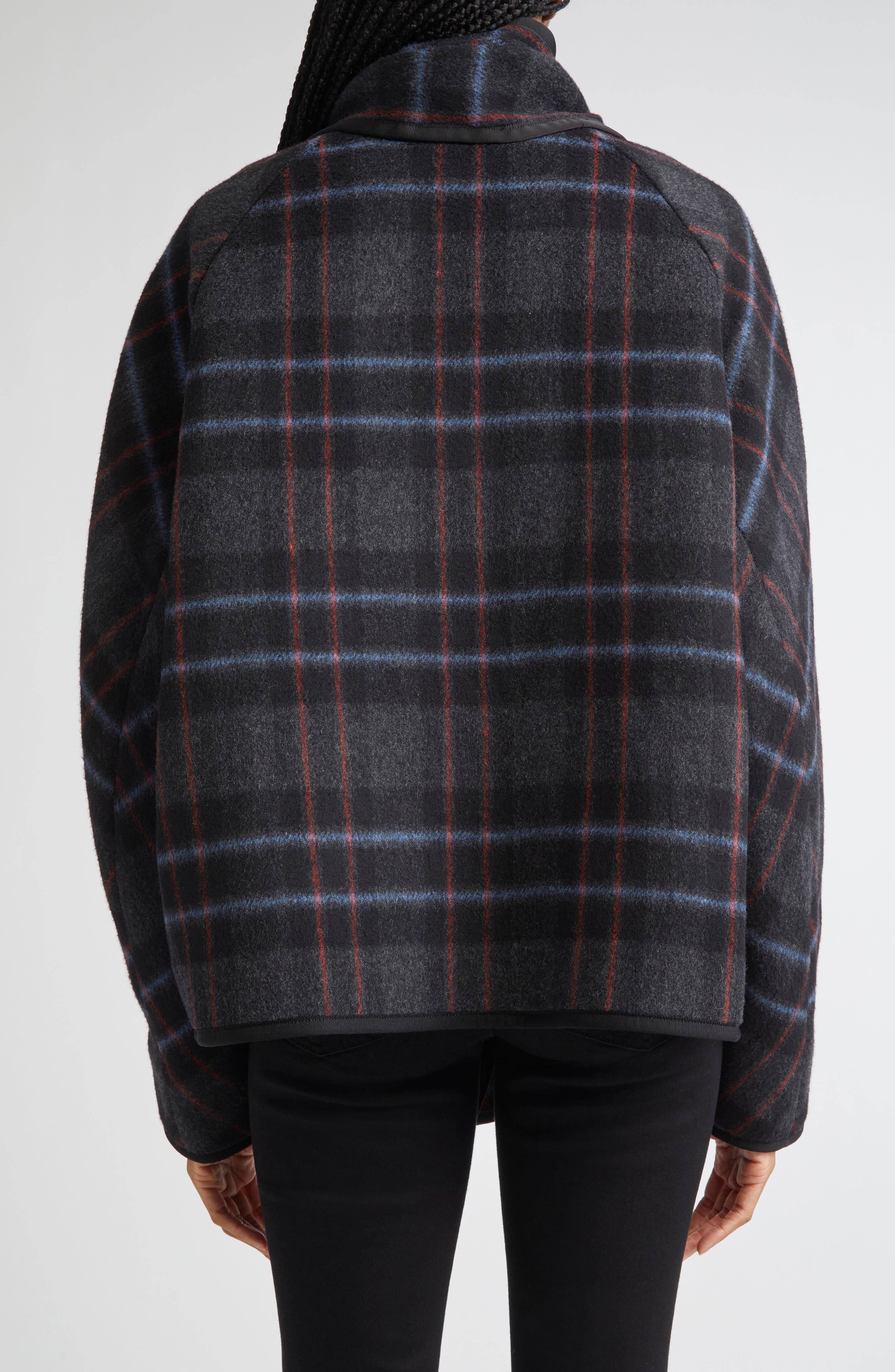 Veronica Beard Martine Plaid Wool Blend Dickey Scarf Coat | Nordstromrack