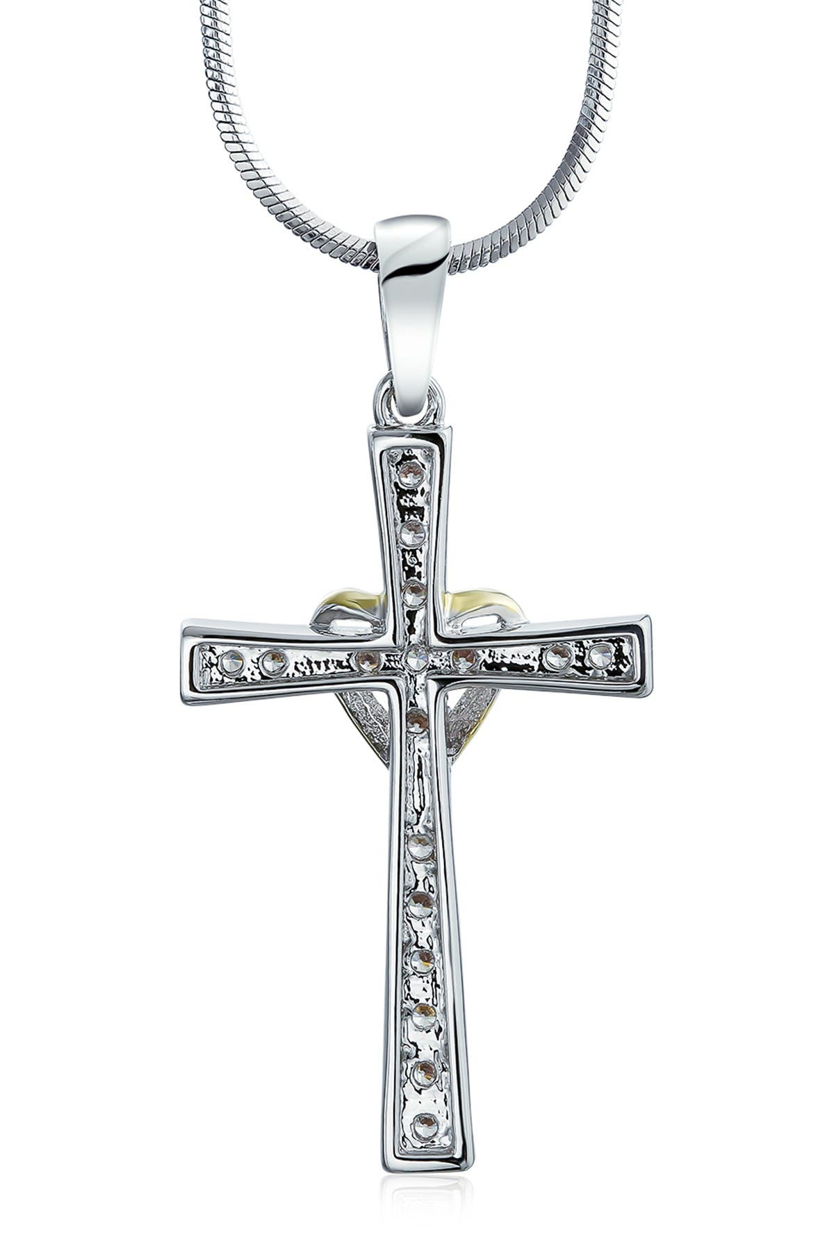 BLING JEWELRY Infinity Love of God CZ Cross Pendant Necklace ...