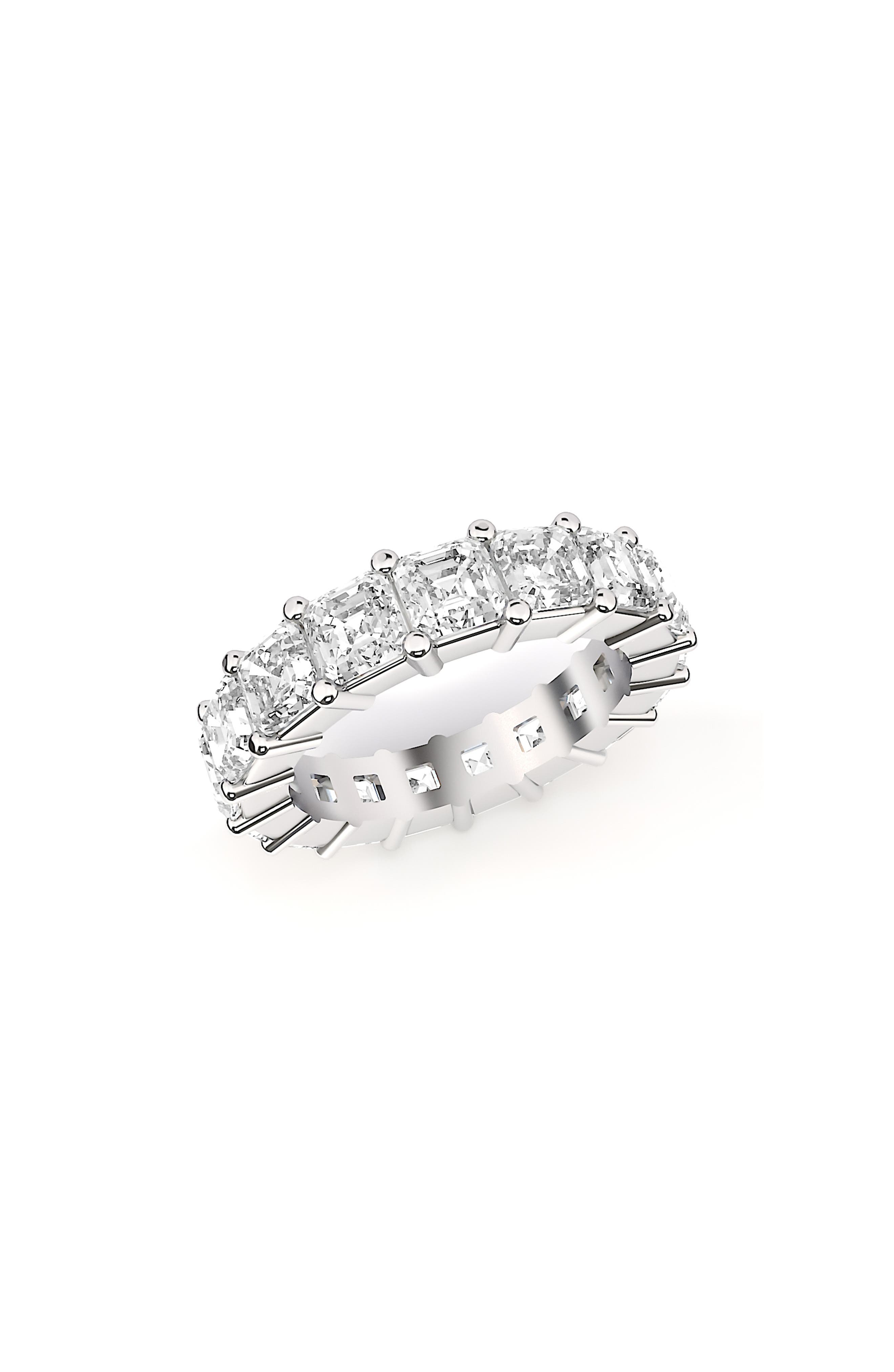 HauteCarat Asscher Cut Lab Created Diamond Eternity Band Ring | Nordstrom