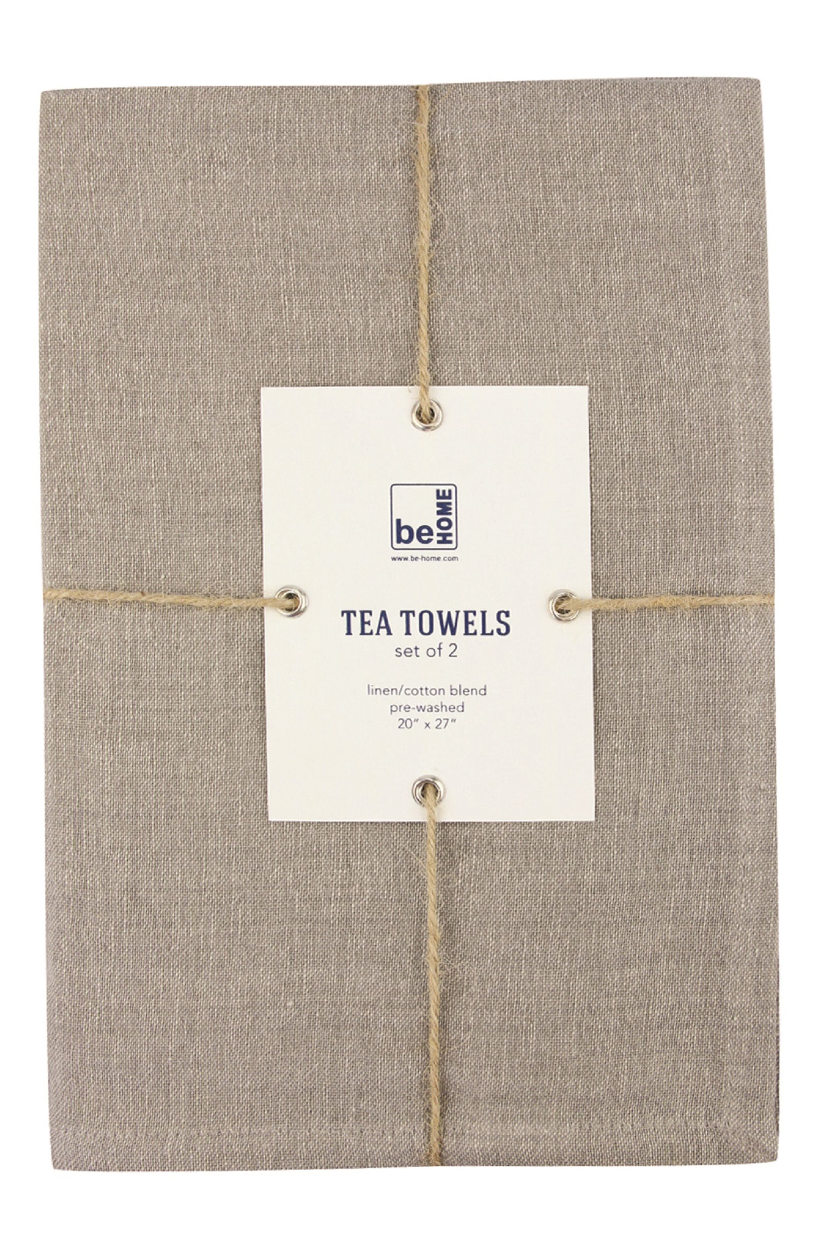 Be Home Set of 2 Linen & Cotton Tea Towels | Nordstrom