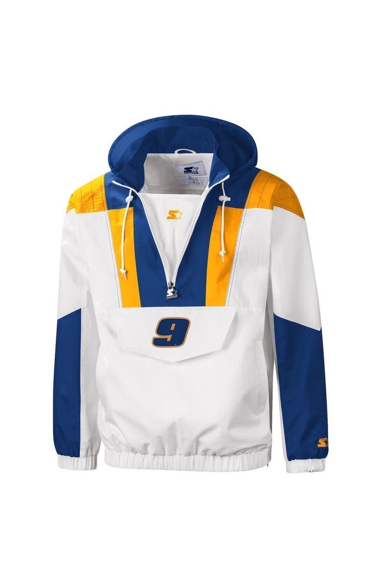 STARTER Men's Starter White/Royal Chase Elliott The Striker Half-Zip ...