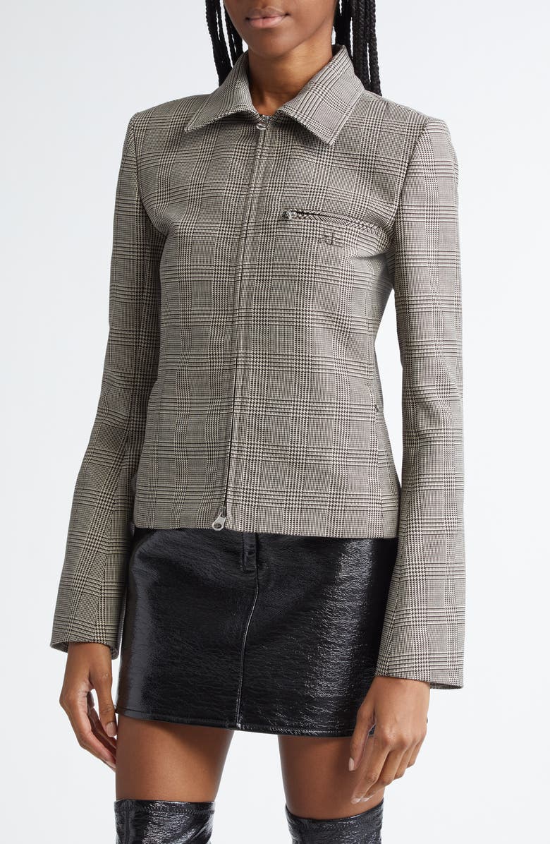 Courrèges Glen Plaid Wool Blend Jacket | Nordstromrack