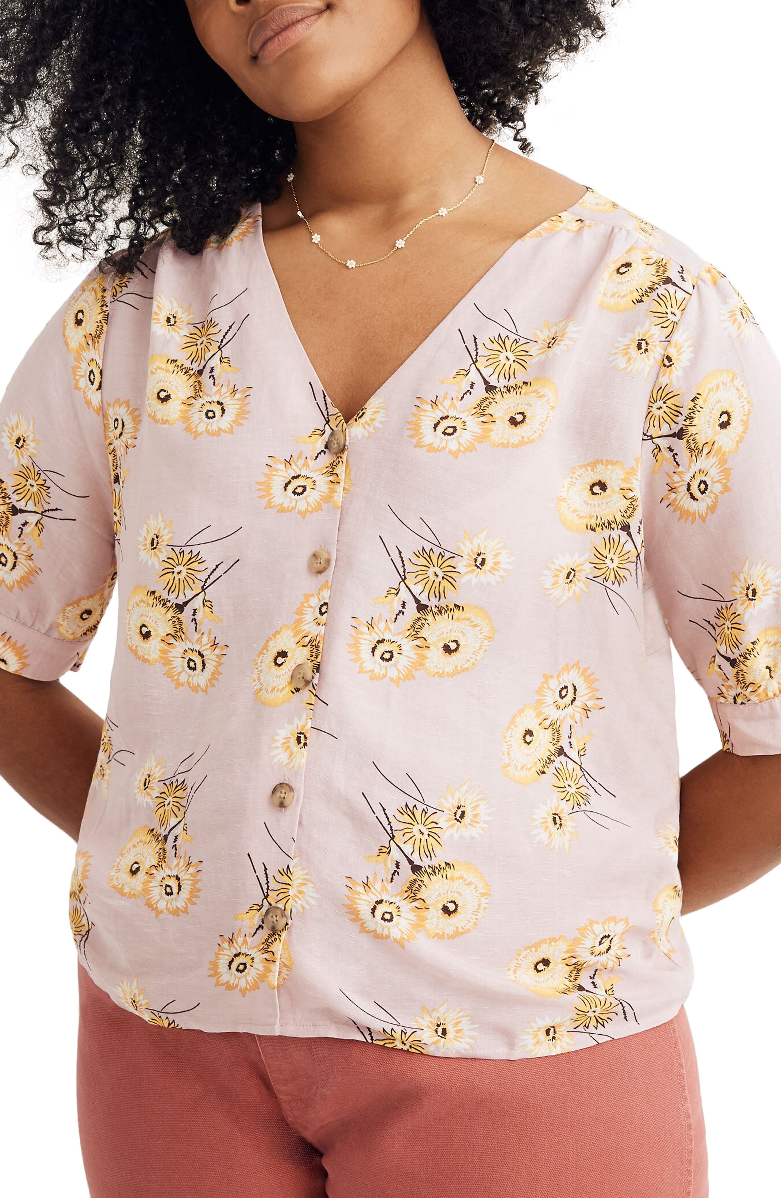 Madewell Plaza Dutch Dandelions Button Front Shirt | Nordstromrack